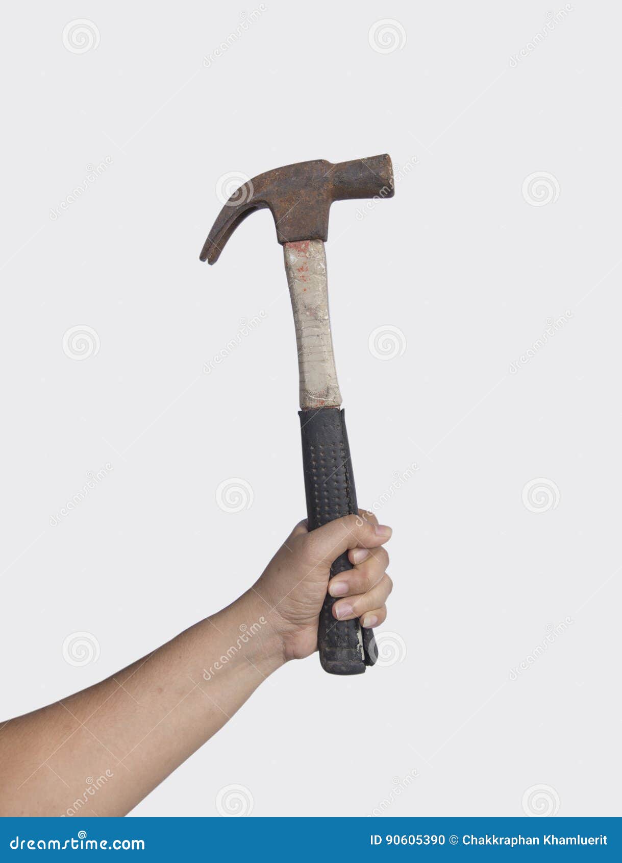 Big Hammer in Hand Isolated on White Background Tools Stock Photo ...