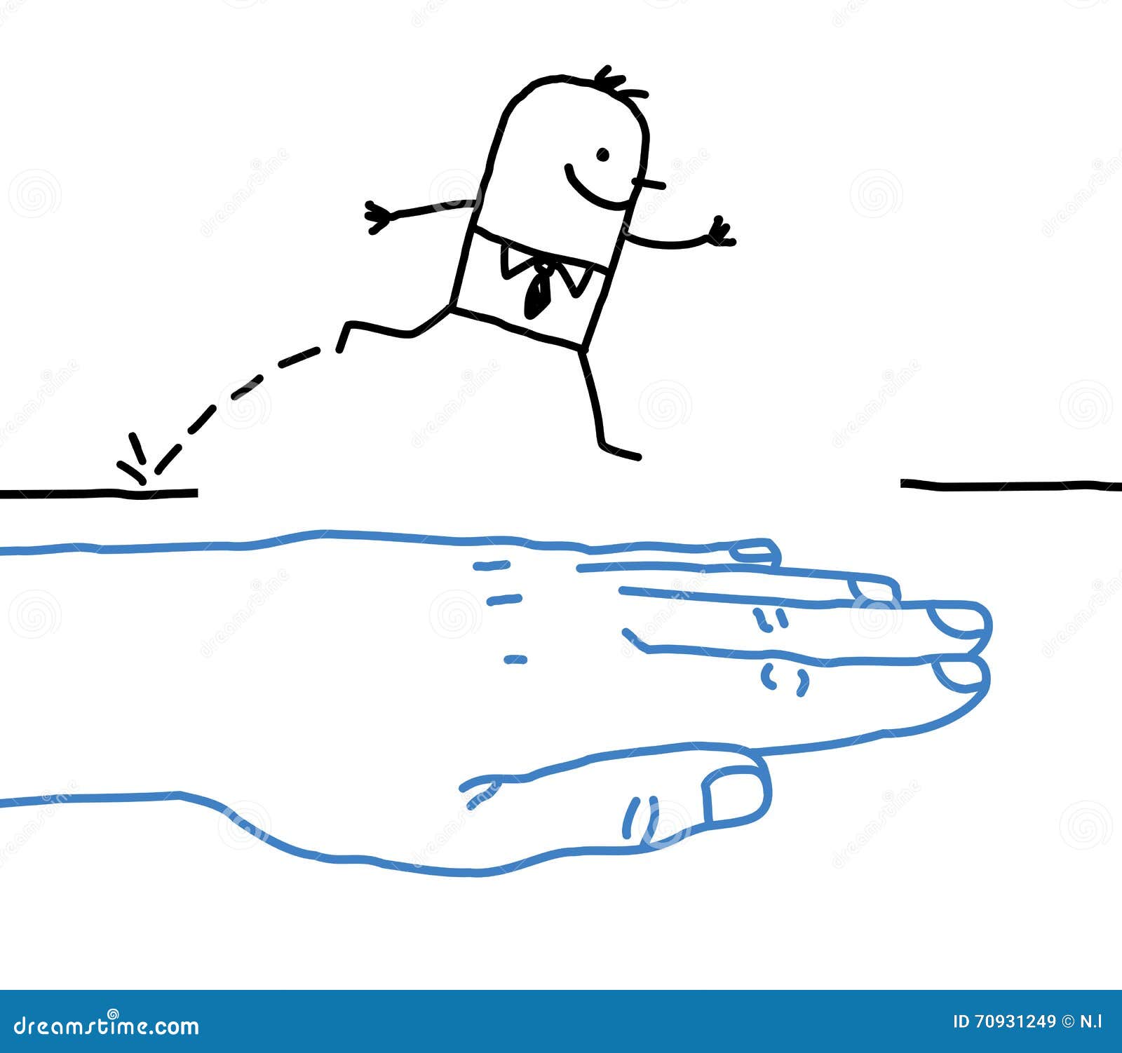 Big Hand with Cartoon Character - Help Stock Vector - Illustration of ...