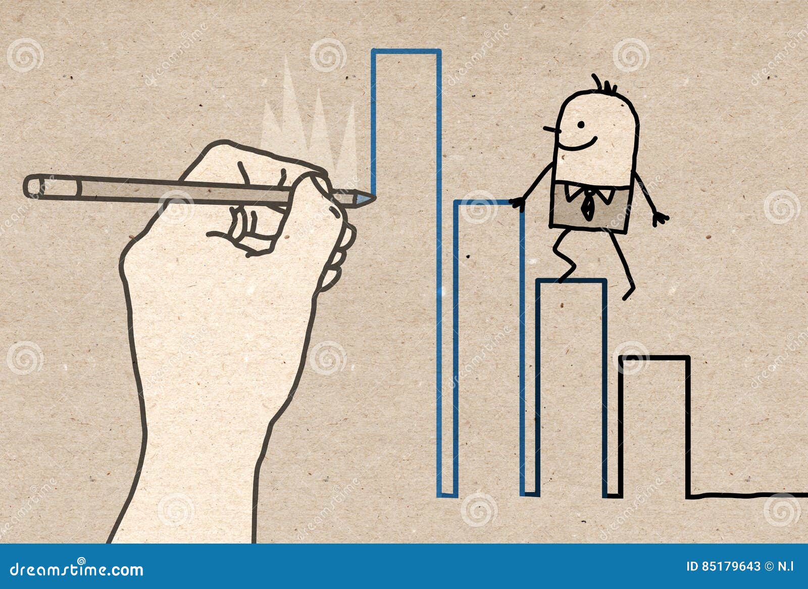 Big Hand - climbing up stock illustration. Illustration of line - 85179643