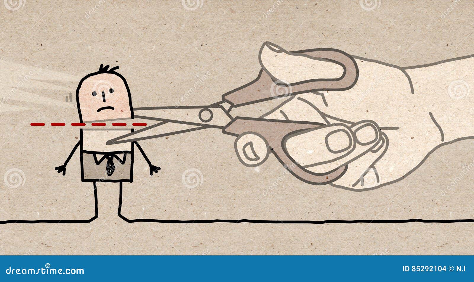 Big Hand - Cutting the Head Stock Illustration - Illustration of ...