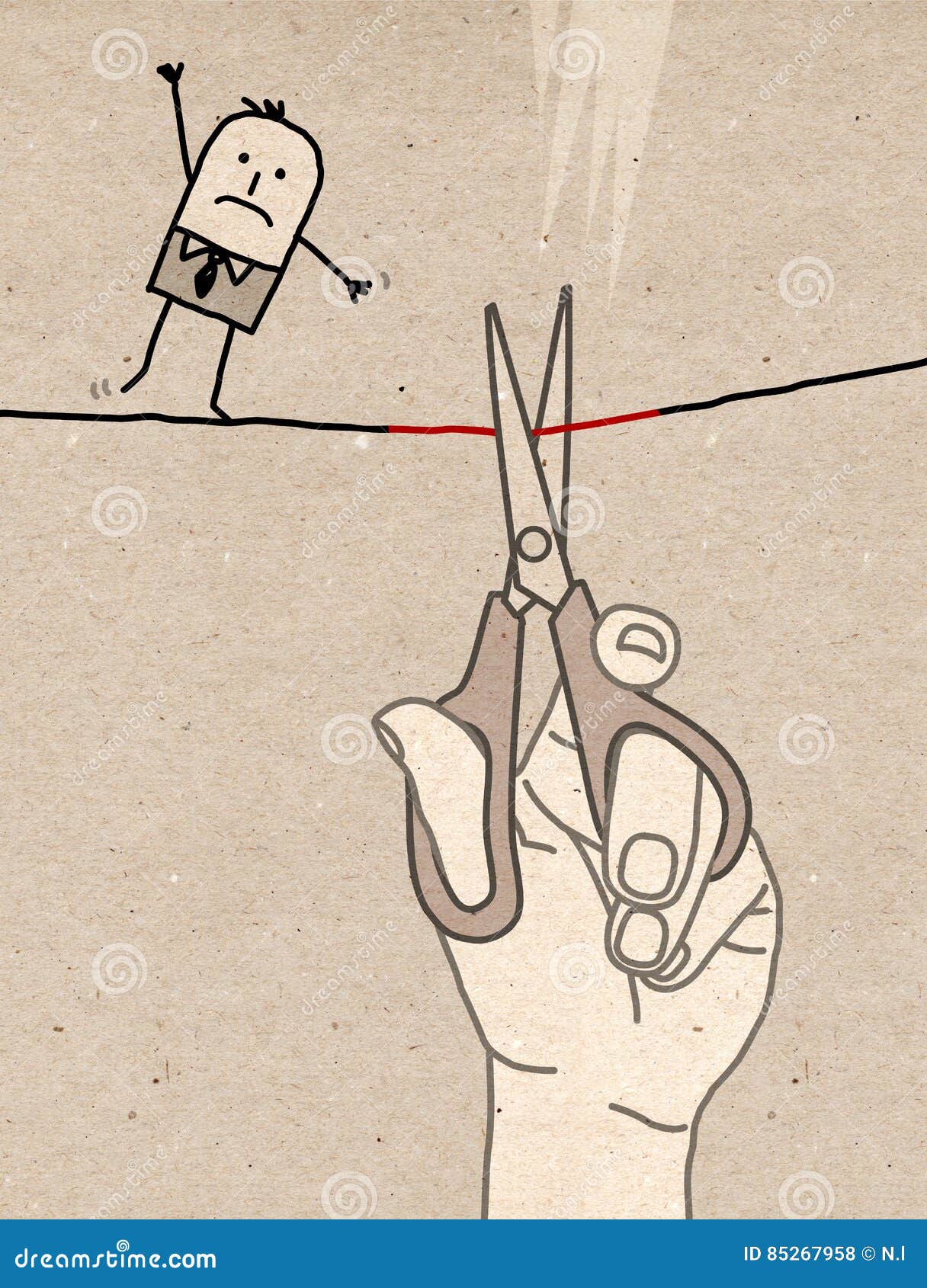 Big Hand - Cutting the Wire Stock Illustration - Illustration of cable ...