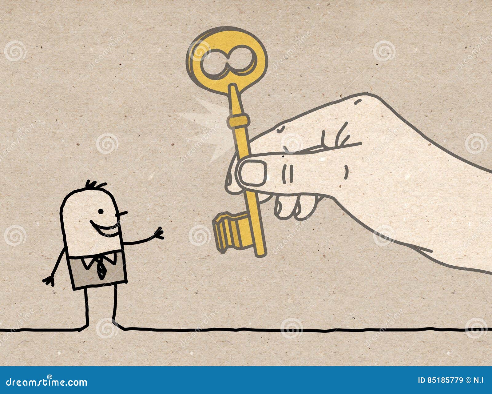 Big Hand - giving the key stock illustration. Illustration of cartoon ...