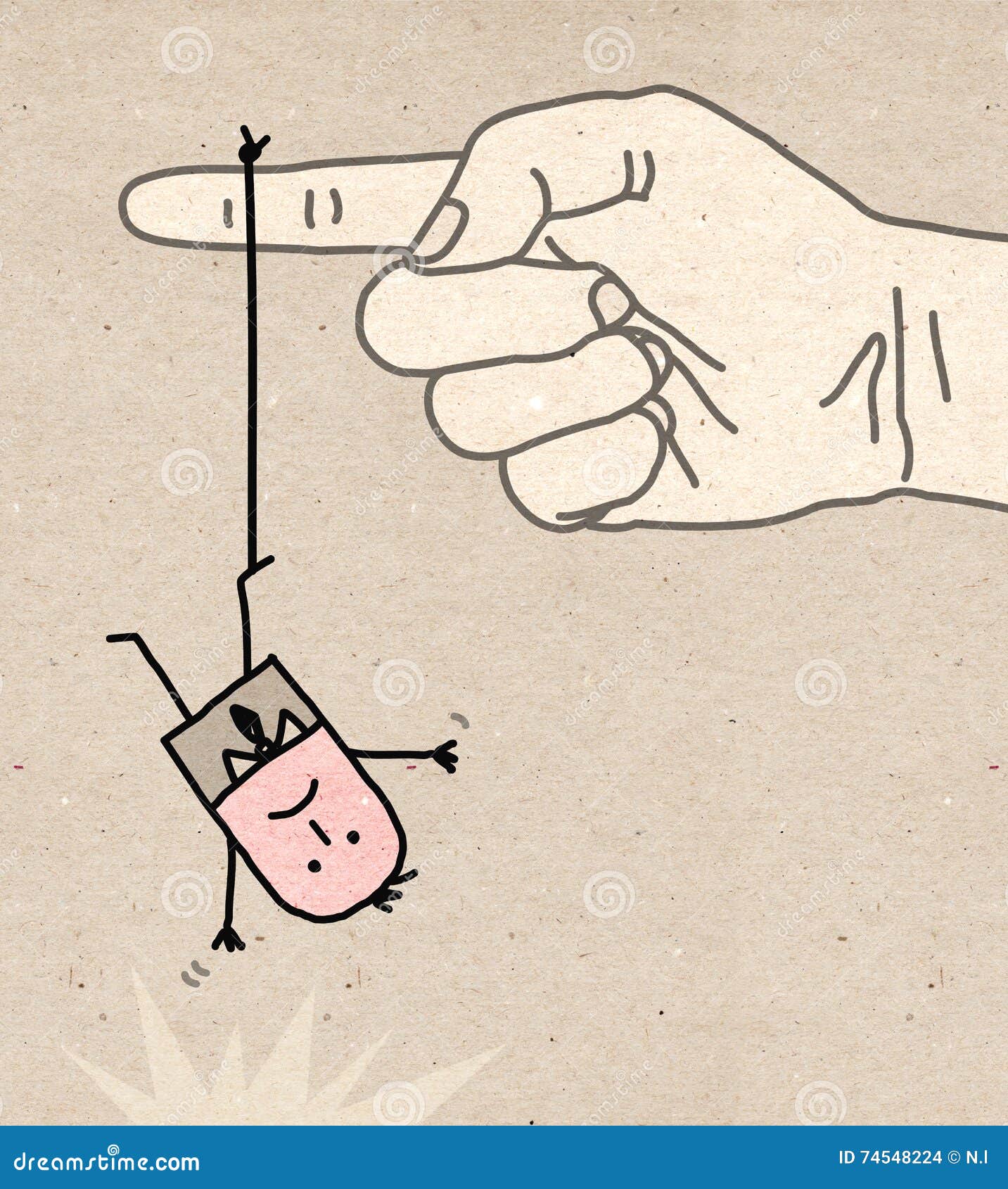 Hand With Hanging Closed Sign, Simbol, Icon. Cartoon Flat Illustration ...