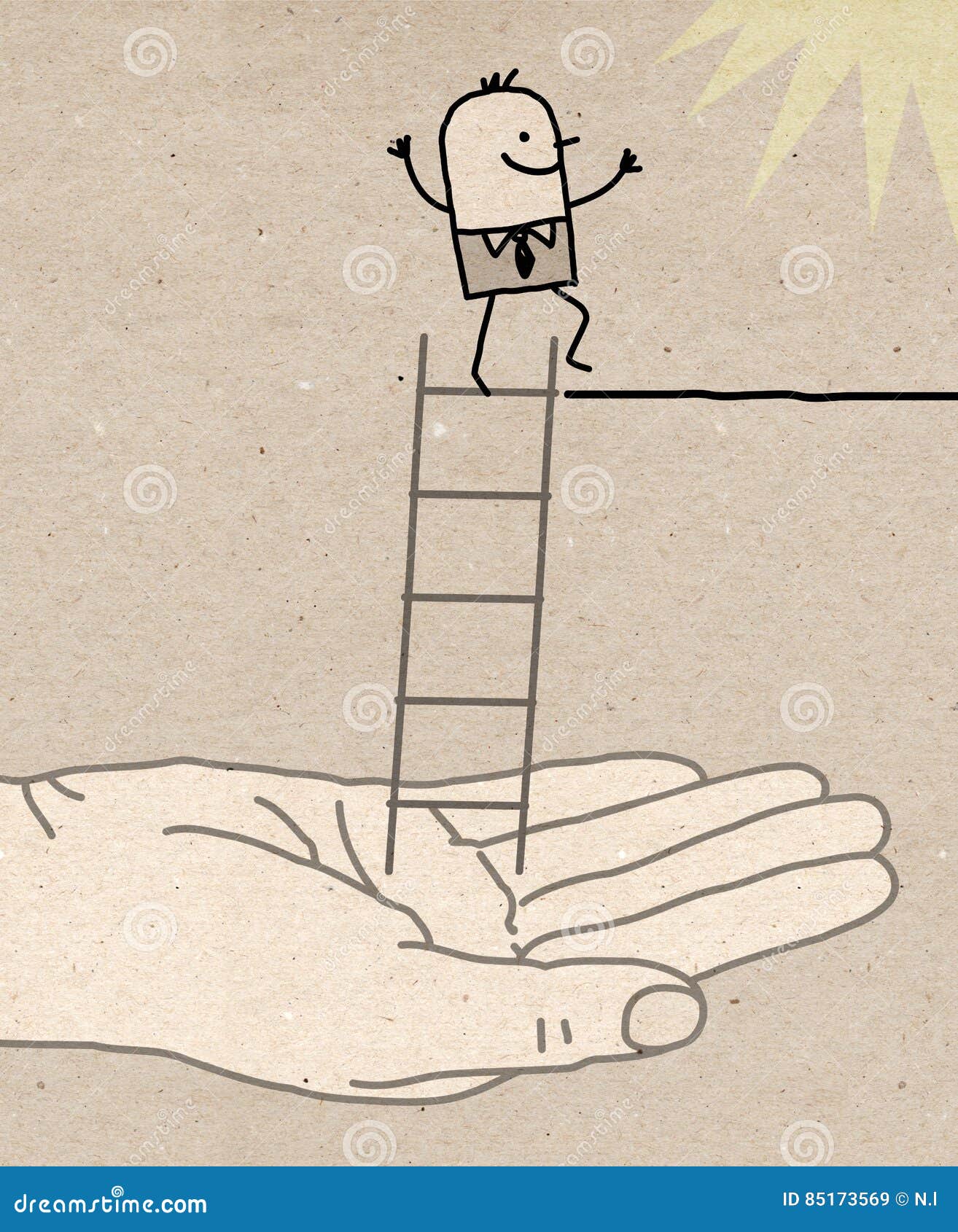 Big Hand - help and ladder stock illustration. Illustration of ...