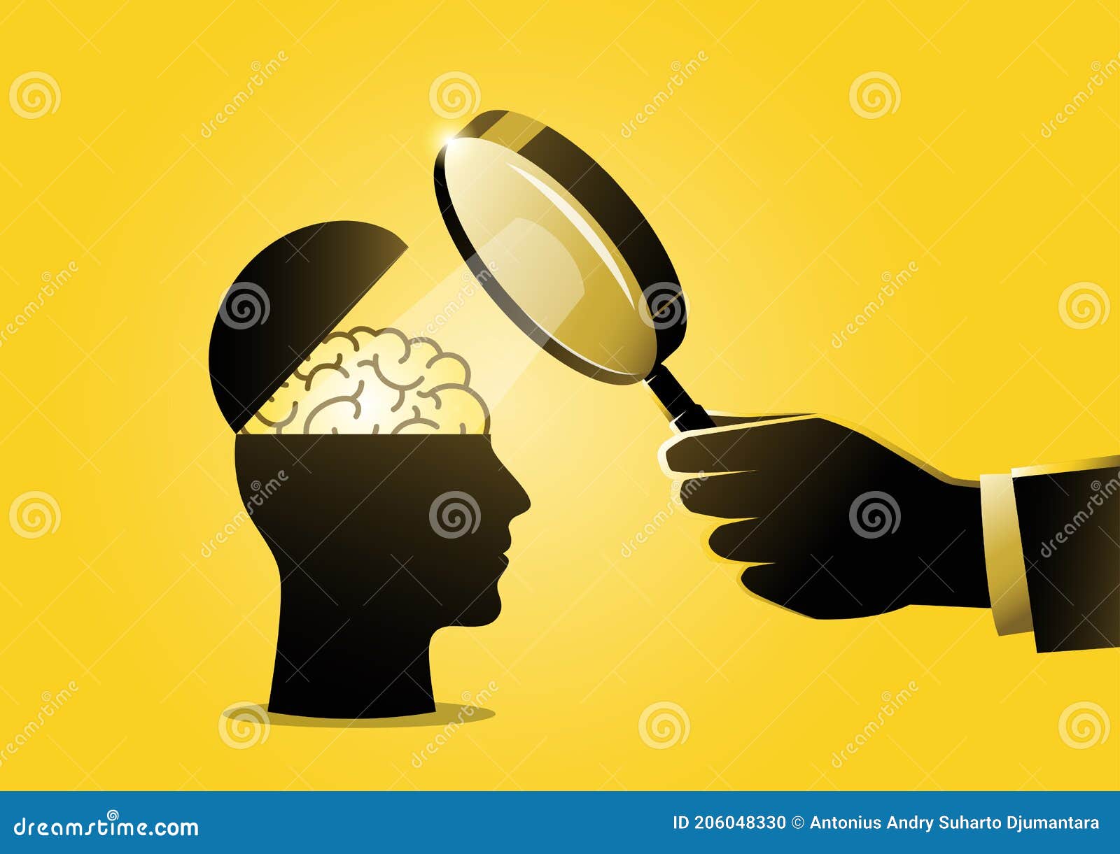 Big Hand and Magnifying Glass Stock Vector - Illustration of hand ...