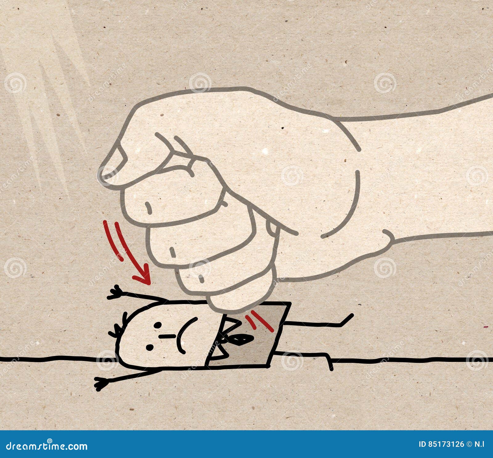 Big Hand - under pressure stock illustration. Illustration of cartoon ...