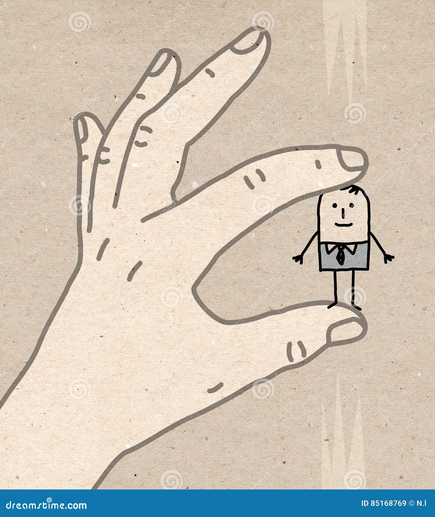 Big Hand - very small one stock illustration. Illustration of ...