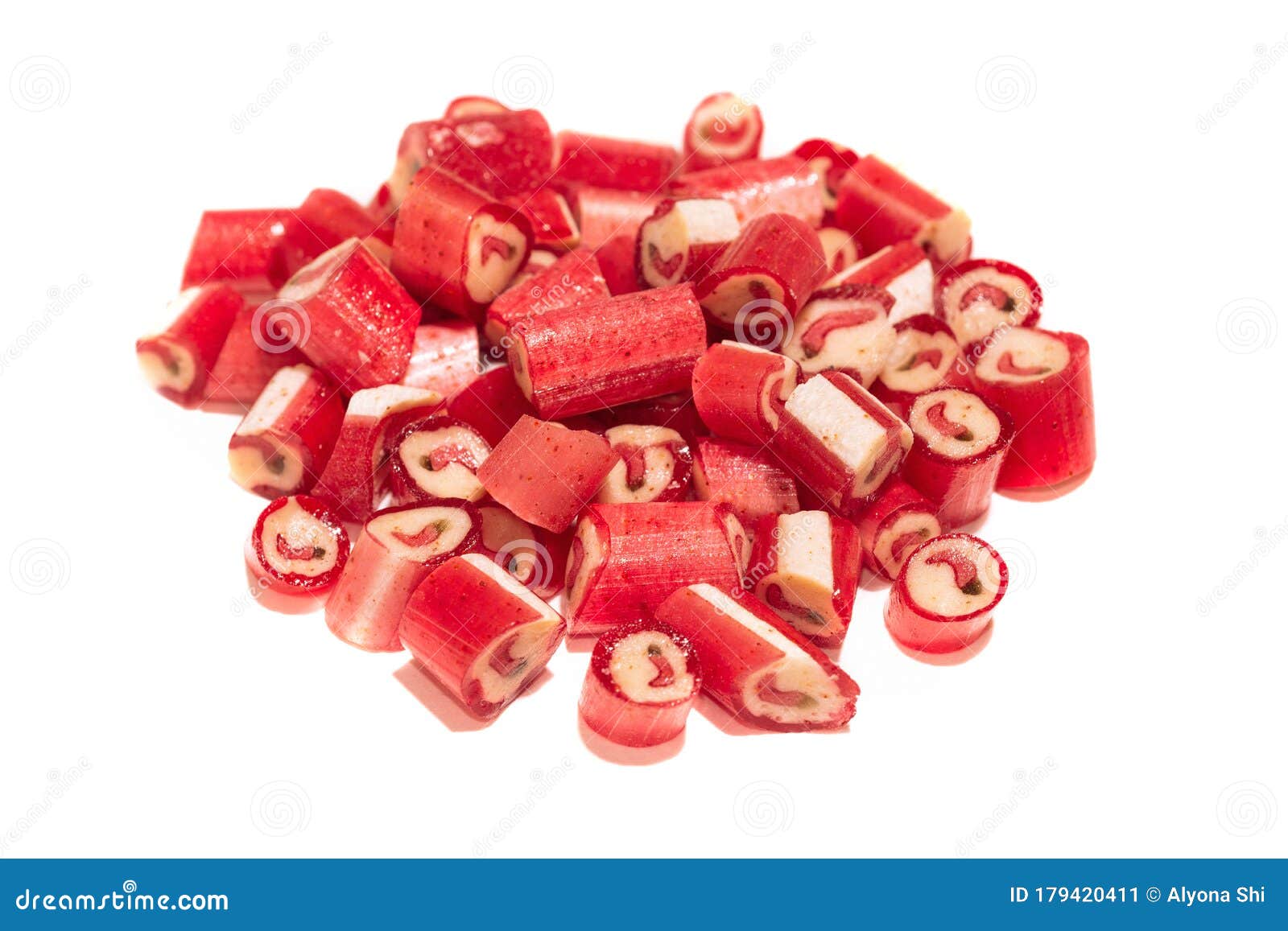 Big Handful of Red Chilli Lollipops with the Image of Pepper Isolated ...