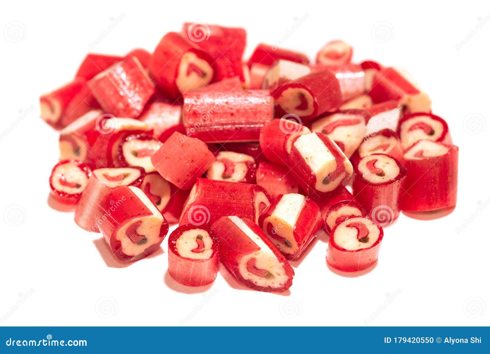 Big Handful of Red Chilli Lollipops with the Image of Pepper Isolated ...