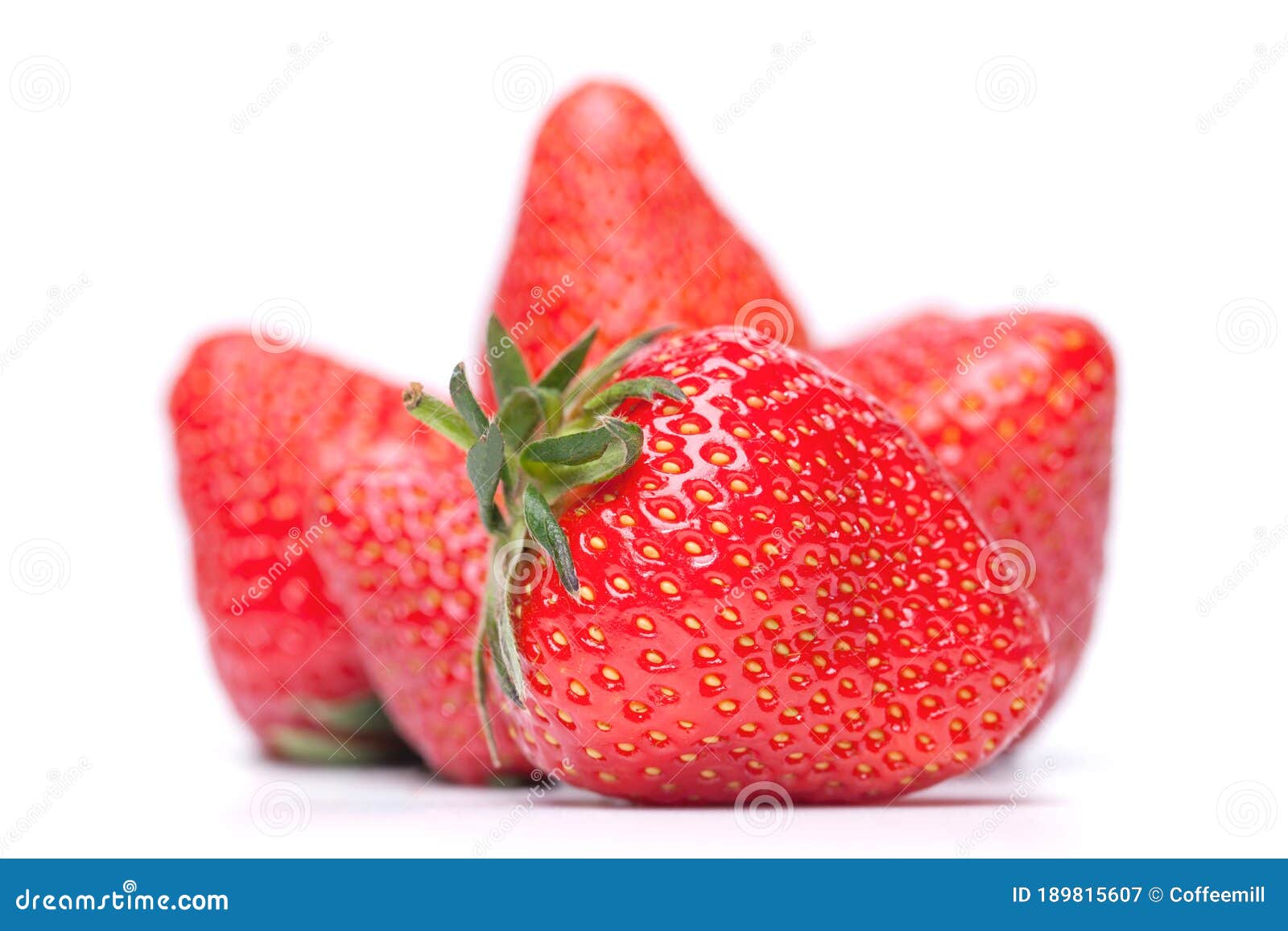 Big Handful of Strawberries Isolated Stock Image - Image of sweet ...