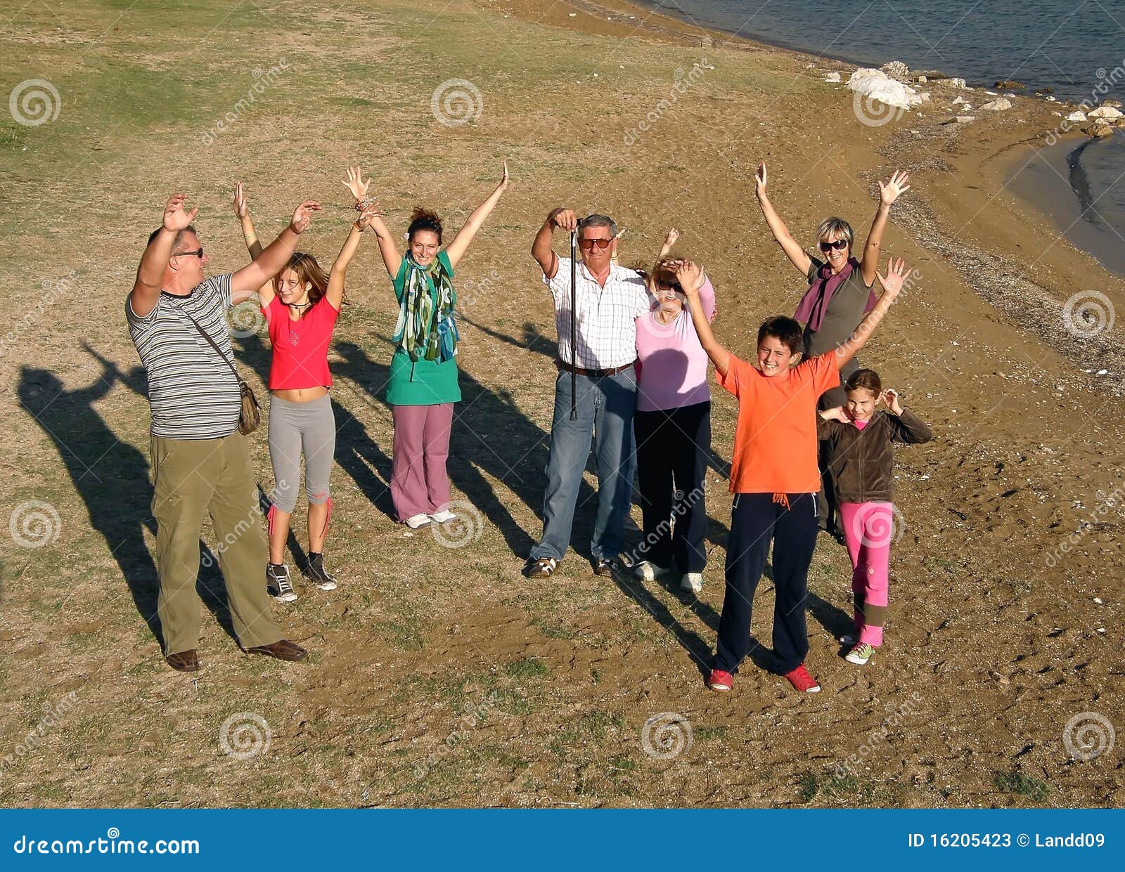 Big Happy Family Send Greetings Stock Image - Image of generations ...