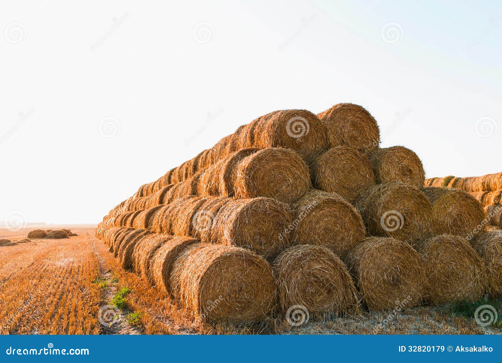 Big haystack at field stock image. Image of field, forage - 32820179