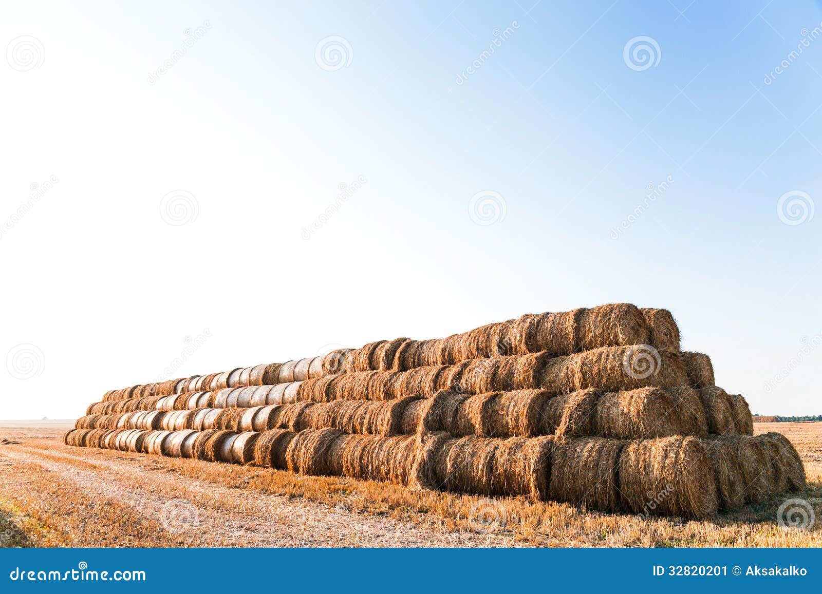 Big haystack at field stock image. Image of nature, roll - 32820201