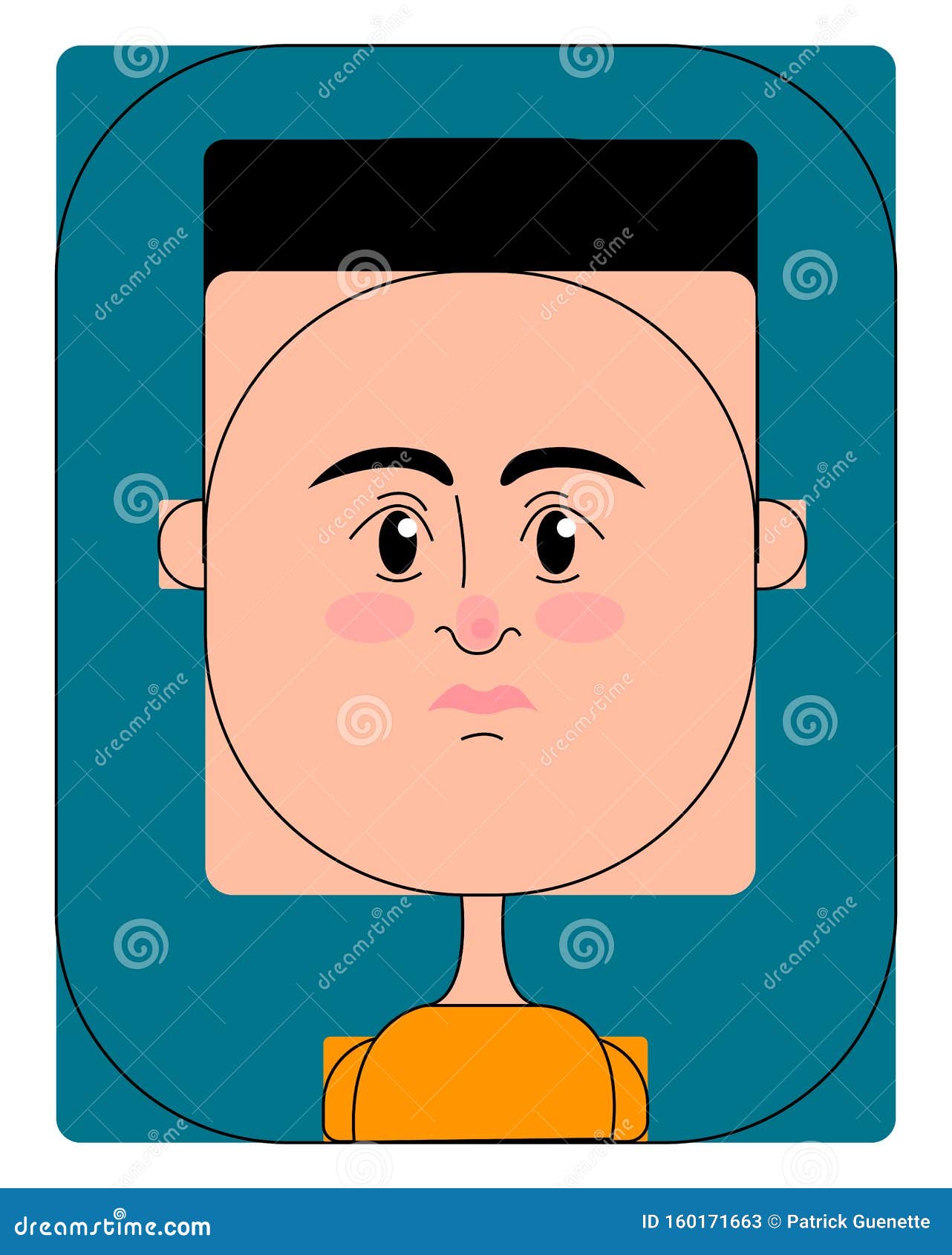 Big Head Boy, Illustration, Vector Stock Vector - Illustration of human ...