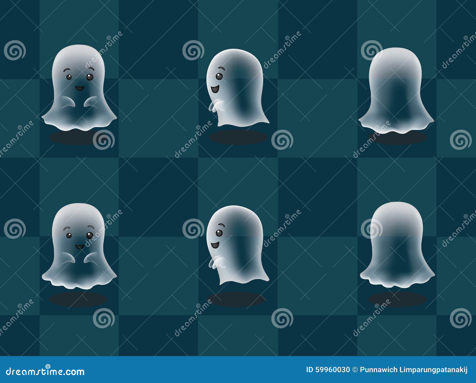 Big Head Ghost Animation Cartoon Vector Stock Vector - Illustration of ...