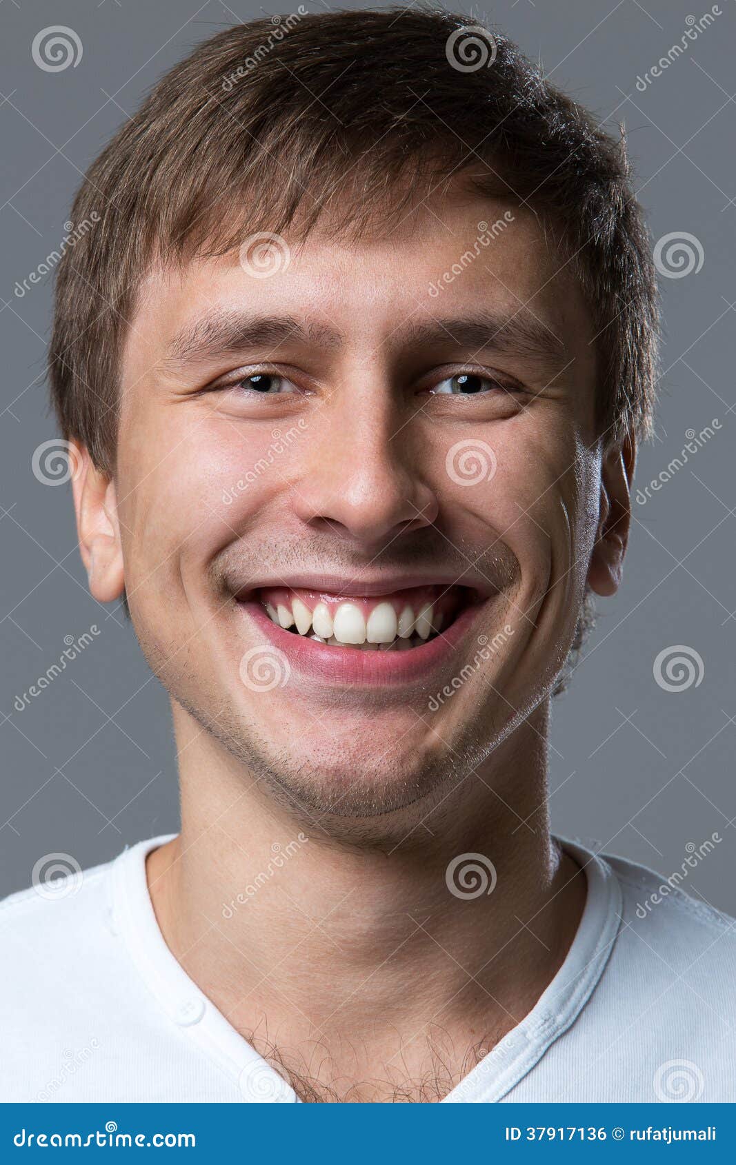 Big Head Guy Makes Crazy Face Emotions Stock Photo - Image of ...