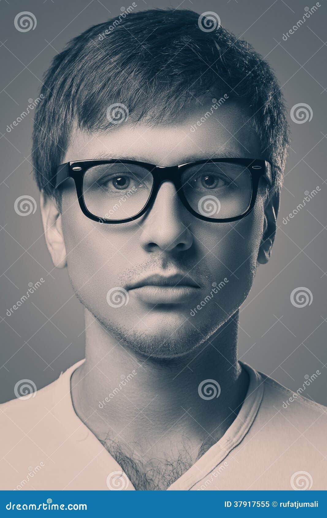 Big Head Guy Makes Crazy Face Emotions Stock Image - Image of ...