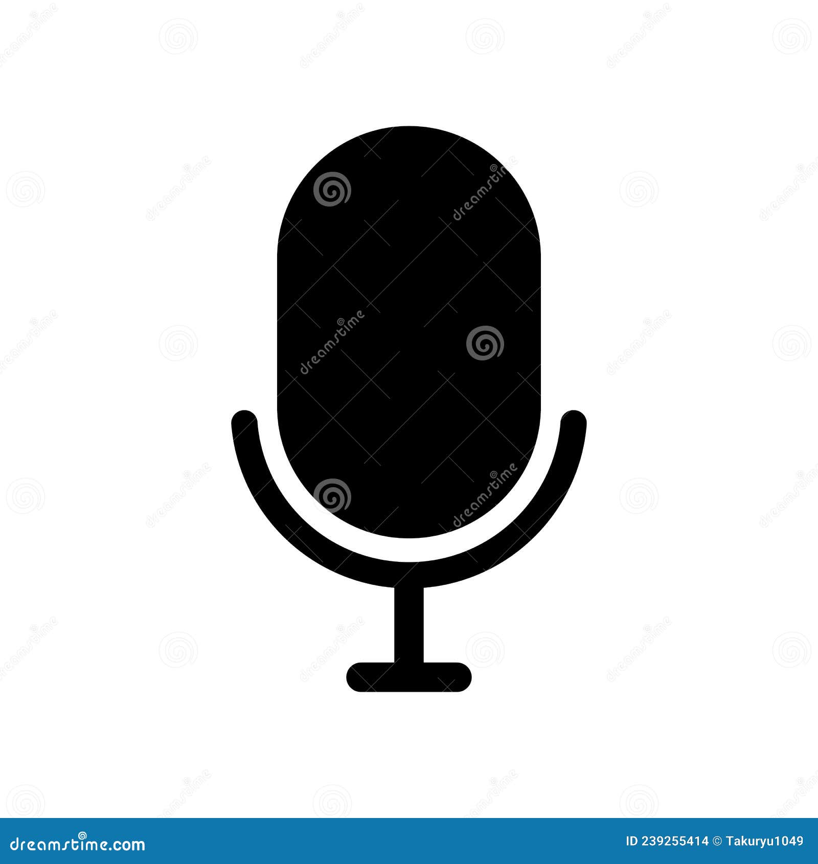 Big Head Microphone Icon. Vector. Stock Vector - Illustration of ...
