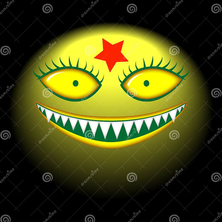 Big Head Monster Evil Smile Mask Stock Vector - Illustration of ...