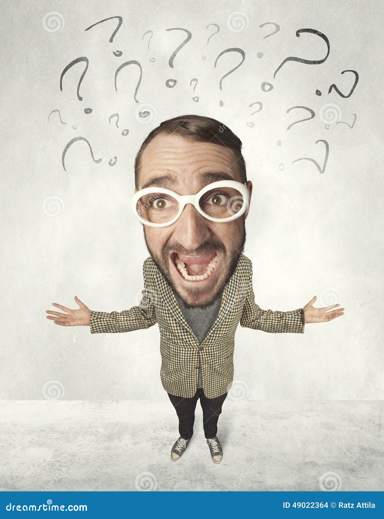 Big Head Person With Question Marks Stock Photo | CartoonDealer.com ...