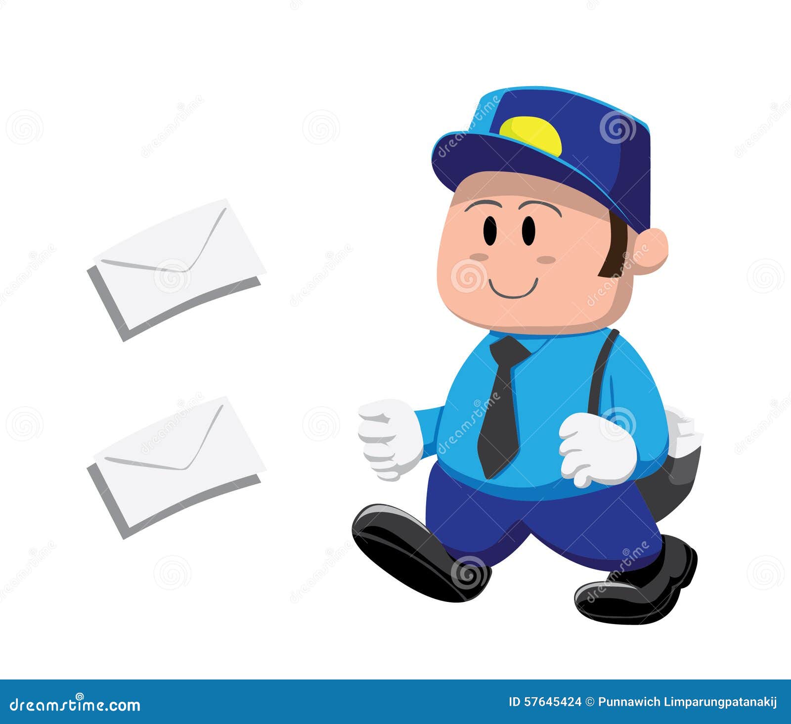 Big Head Postman Cartoon Vector Illustration Stock Vector ...