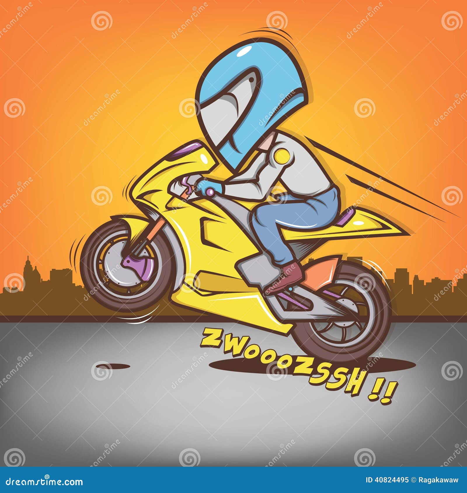 Big Head Ride Wheelie stock vector. Illustration of motocross - 40824495