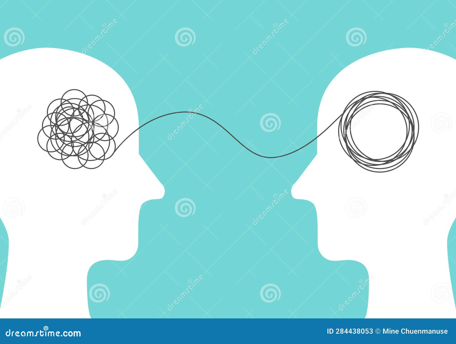 Big Head Sign with Doodle Line. Problem Resolve Control. Complicated ...