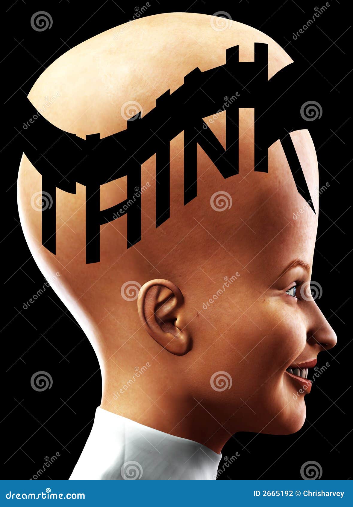 Big Head Thinking 8 stock illustration. Illustration of lady - 2665192