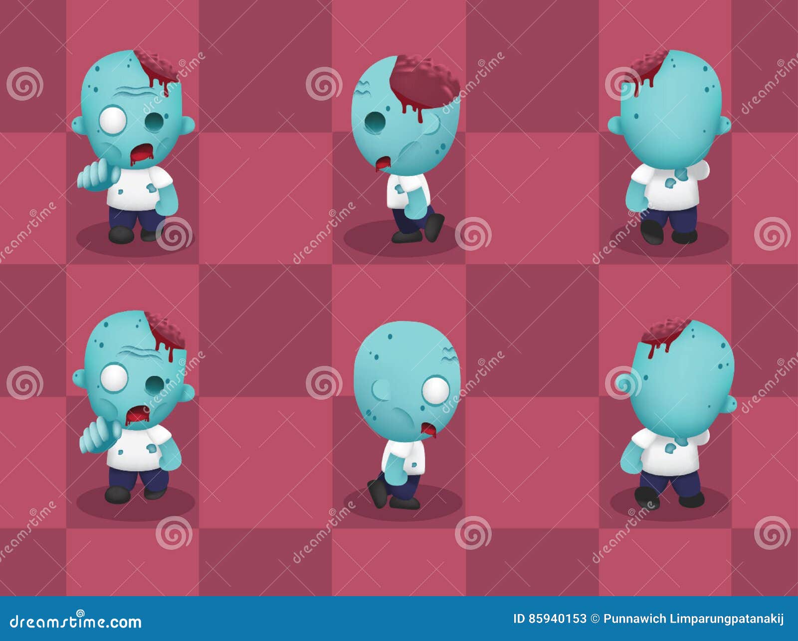 Animated Zombie Game Character Sprite Cartoon Vector | CartoonDealer ...