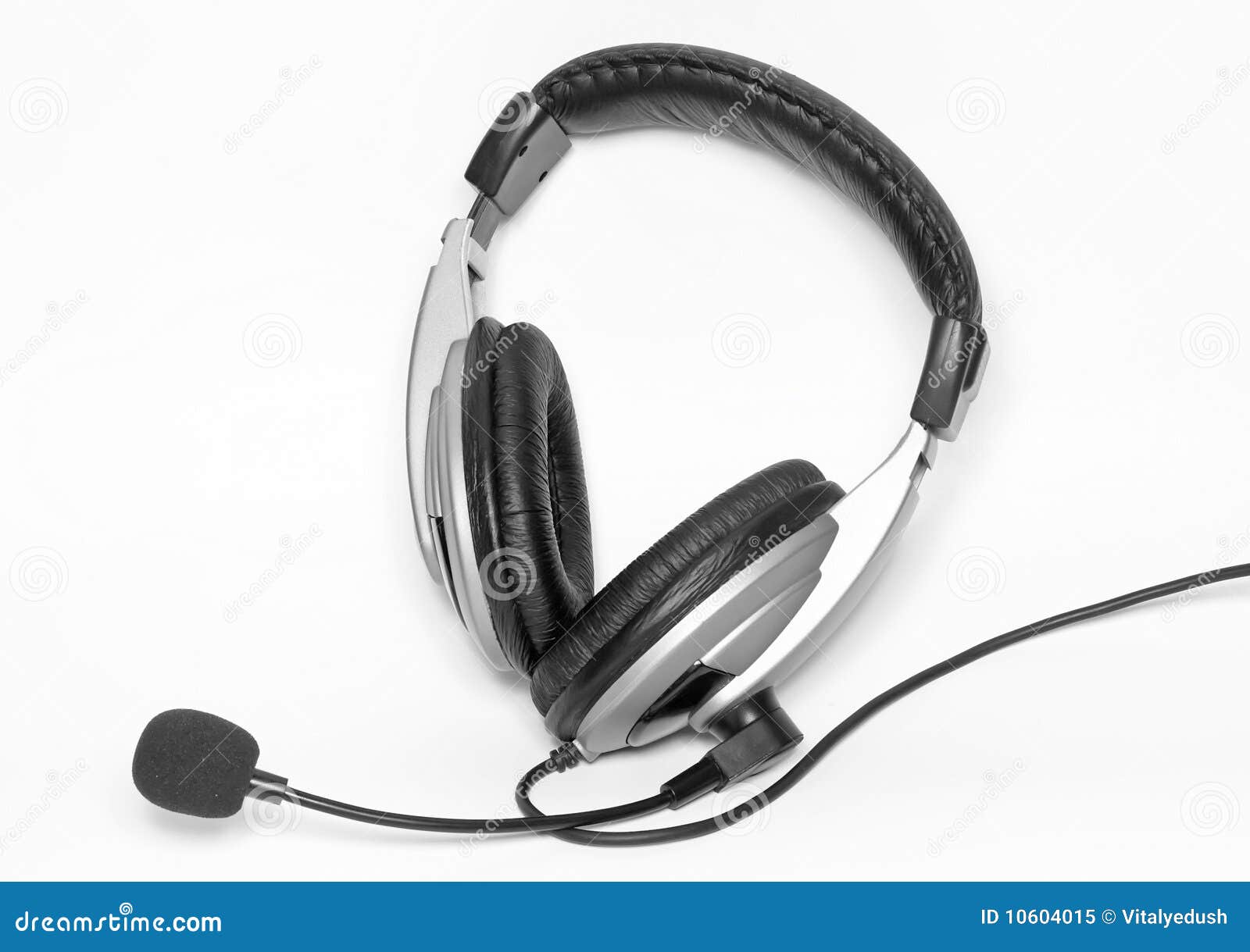 Big Headset with a Microphone. Stock Image - Image of operator ...