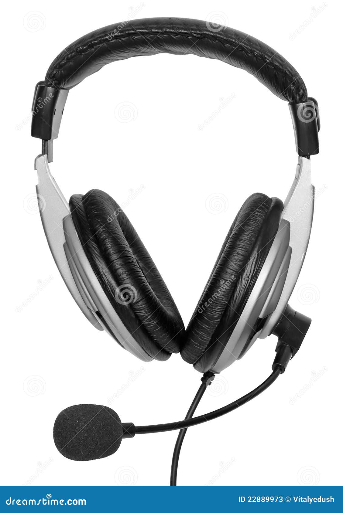Big Headset with a Microphone. Isolated Stock Image - Image of ...