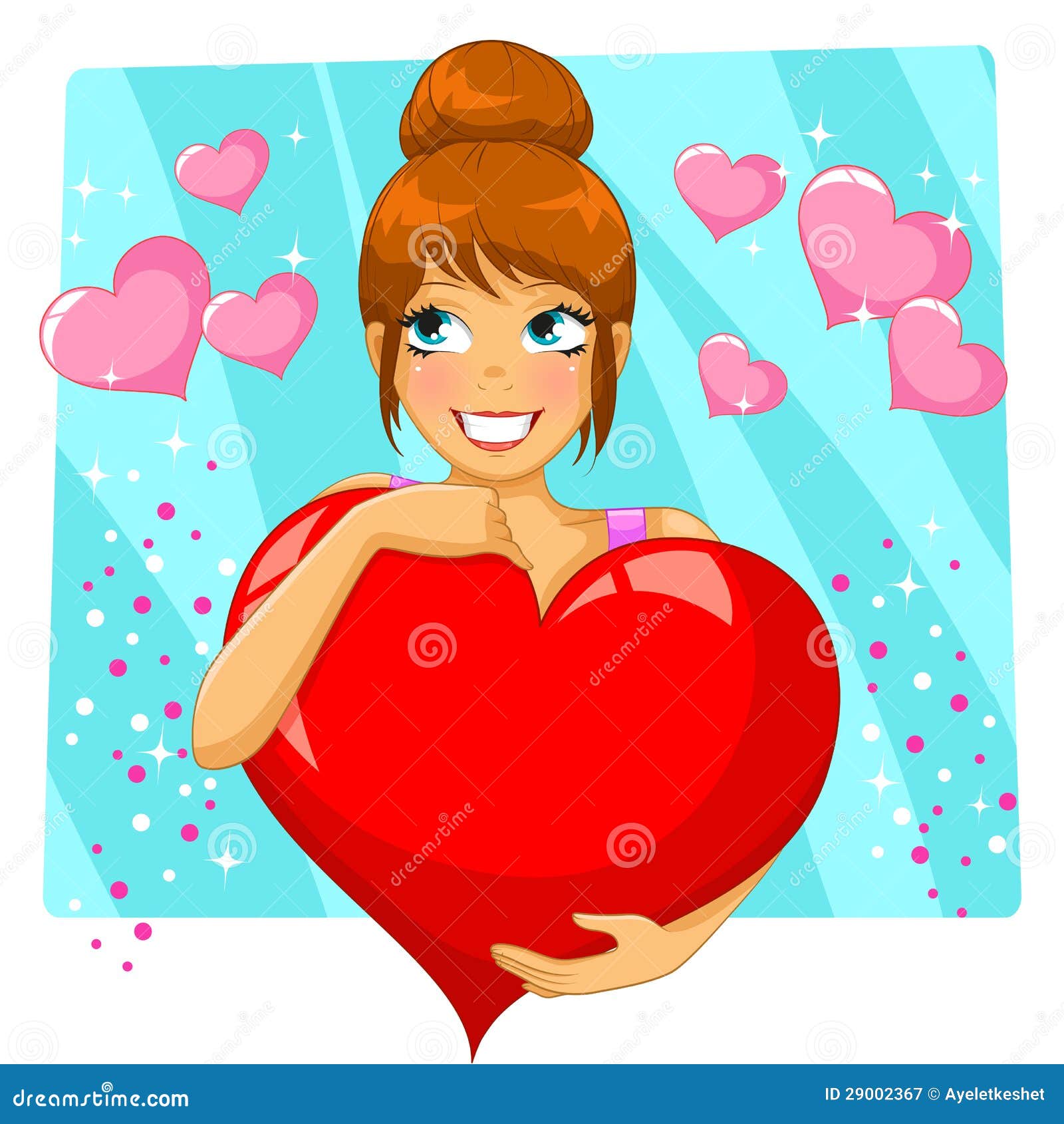 Big heart stock vector. Illustration of woman, cartoon - 29002367