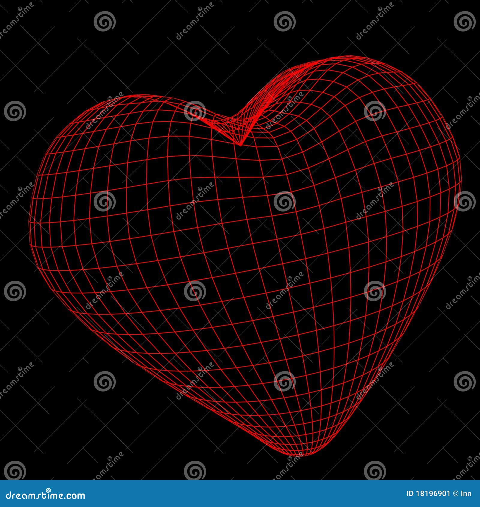 Big heart 3d illustration stock illustration. Illustration of grid ...