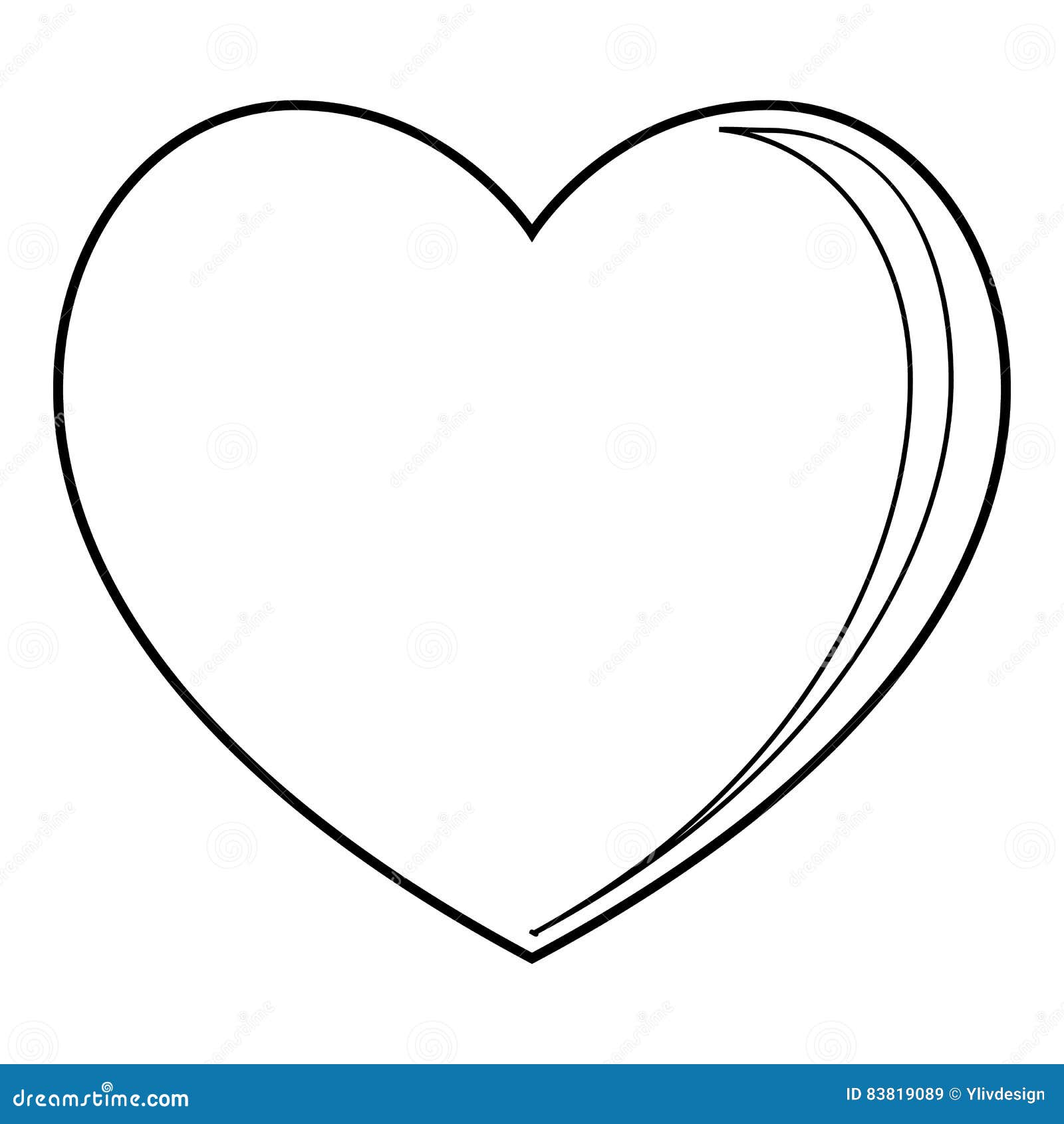 Big Heart Icon, Outline Style Stock Vector - Illustration of frame ...