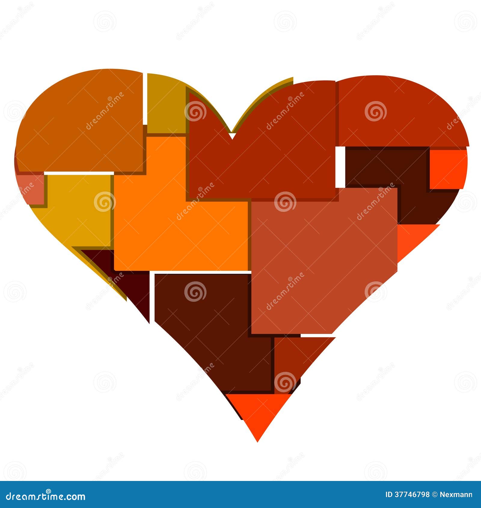 Big heart made of blocks stock vector. Illustration of loving - 37746798