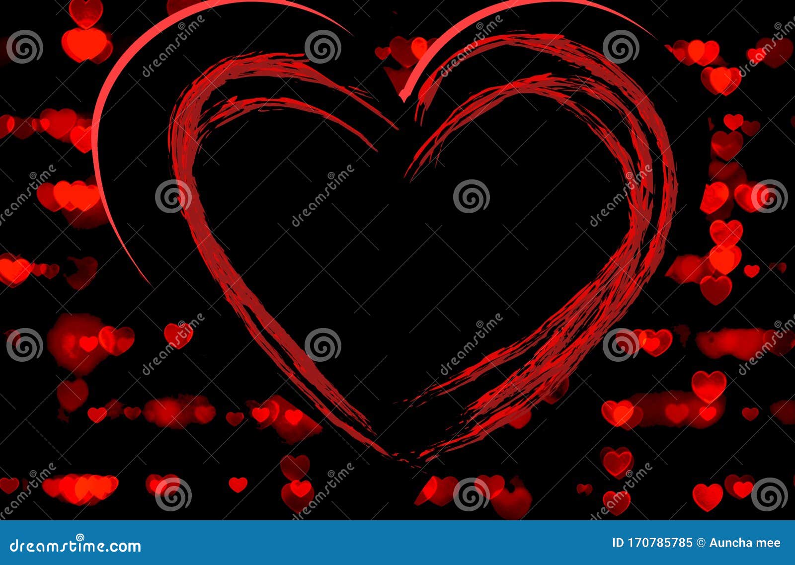 Big Heart Shape Frame on Dark Background. Stock Image - Image of shape ...