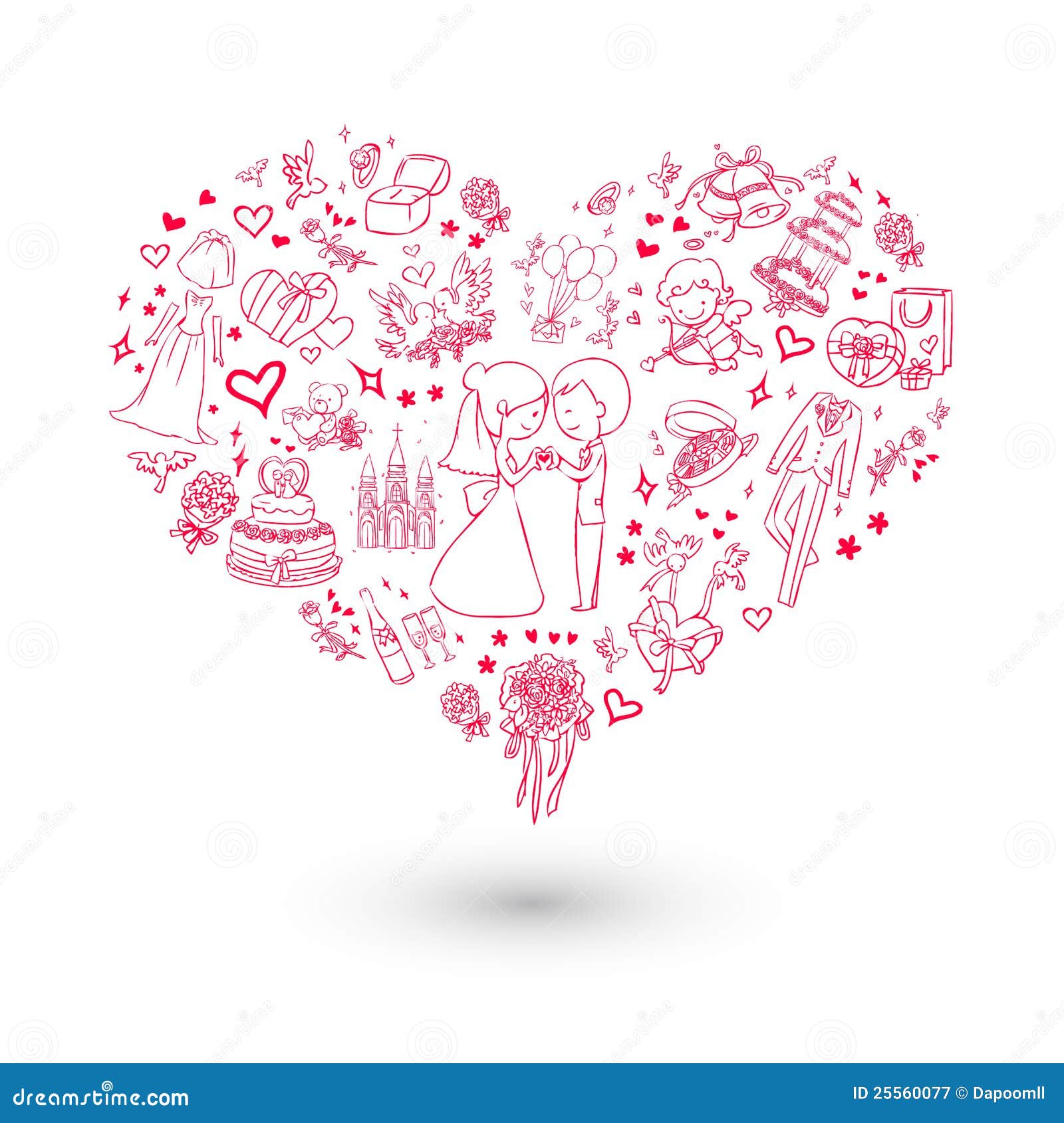 Big Heart Wedding Invitation Stock Vector - Illustration of concept ...