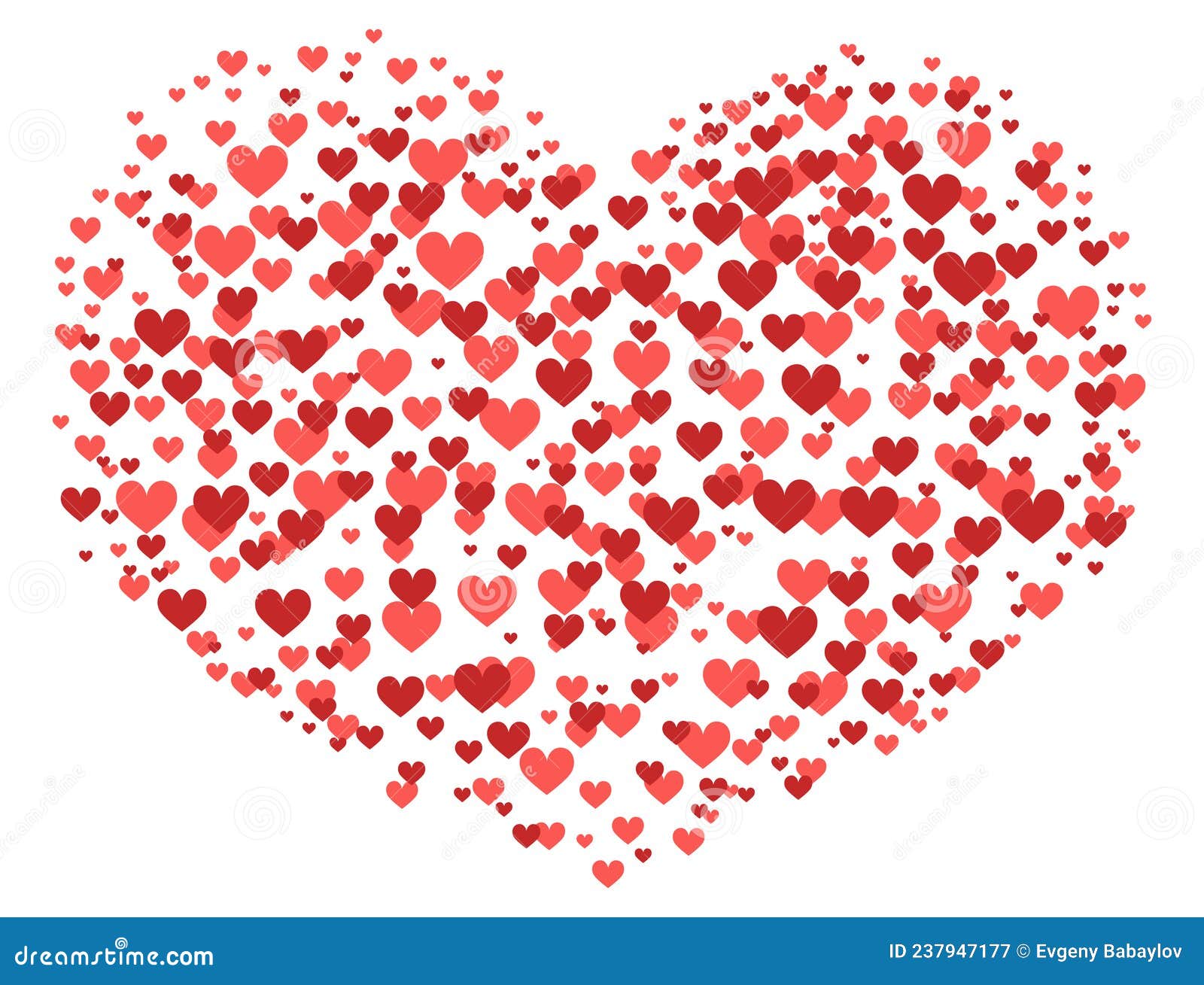 Big Heart on a White Background Made Up of Small Hearts - Vector Stock ...