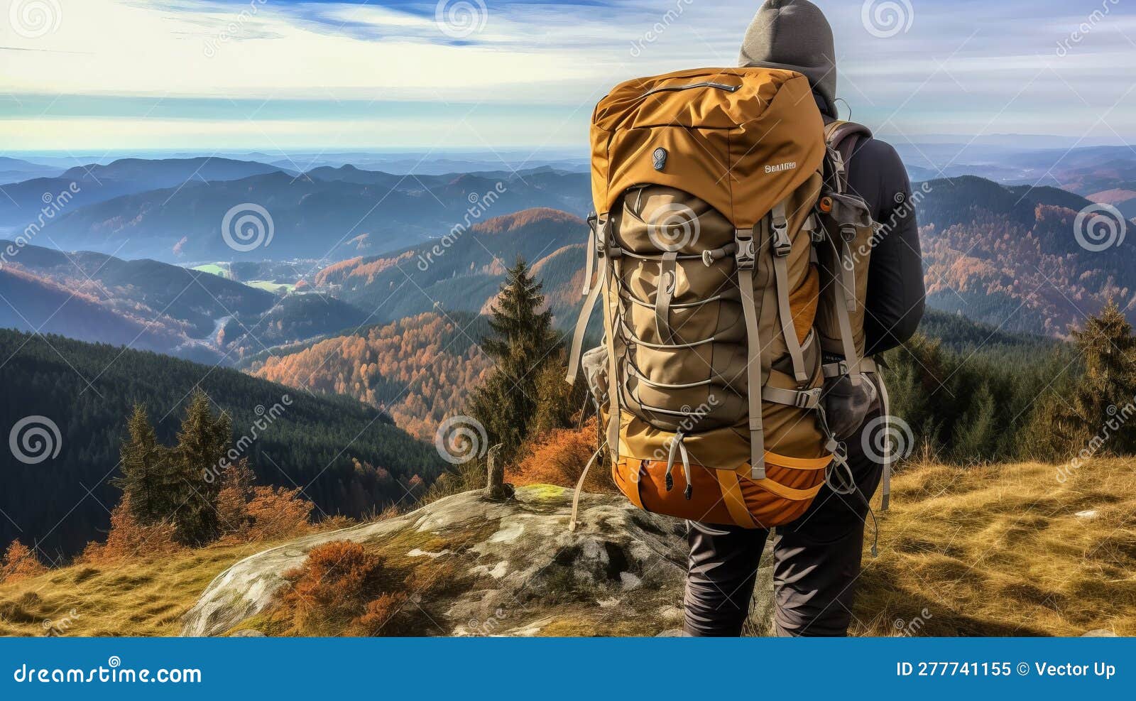 Big Hiking and Trekking Backpack. Generative AI Stock Illustration ...