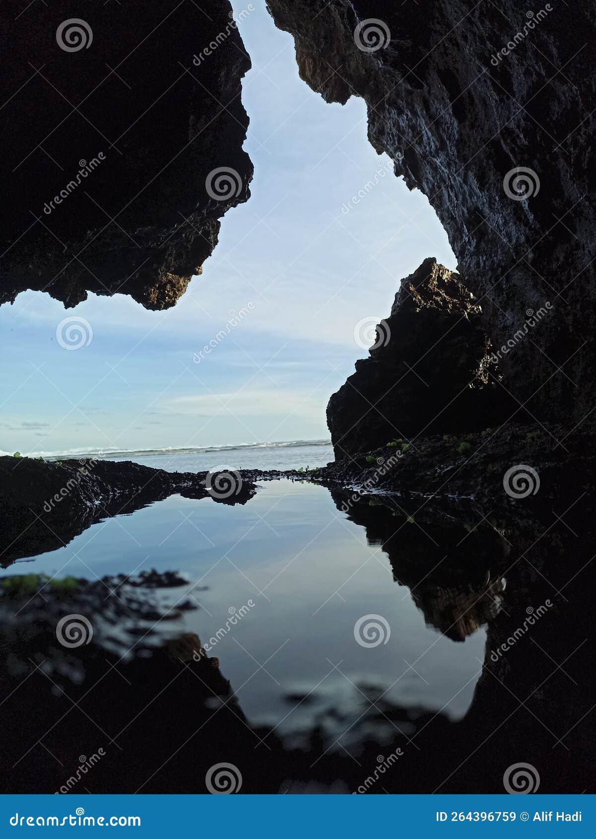 Big Hole Giant Rock Bottom in the Sea Stock Image - Image of nature ...
