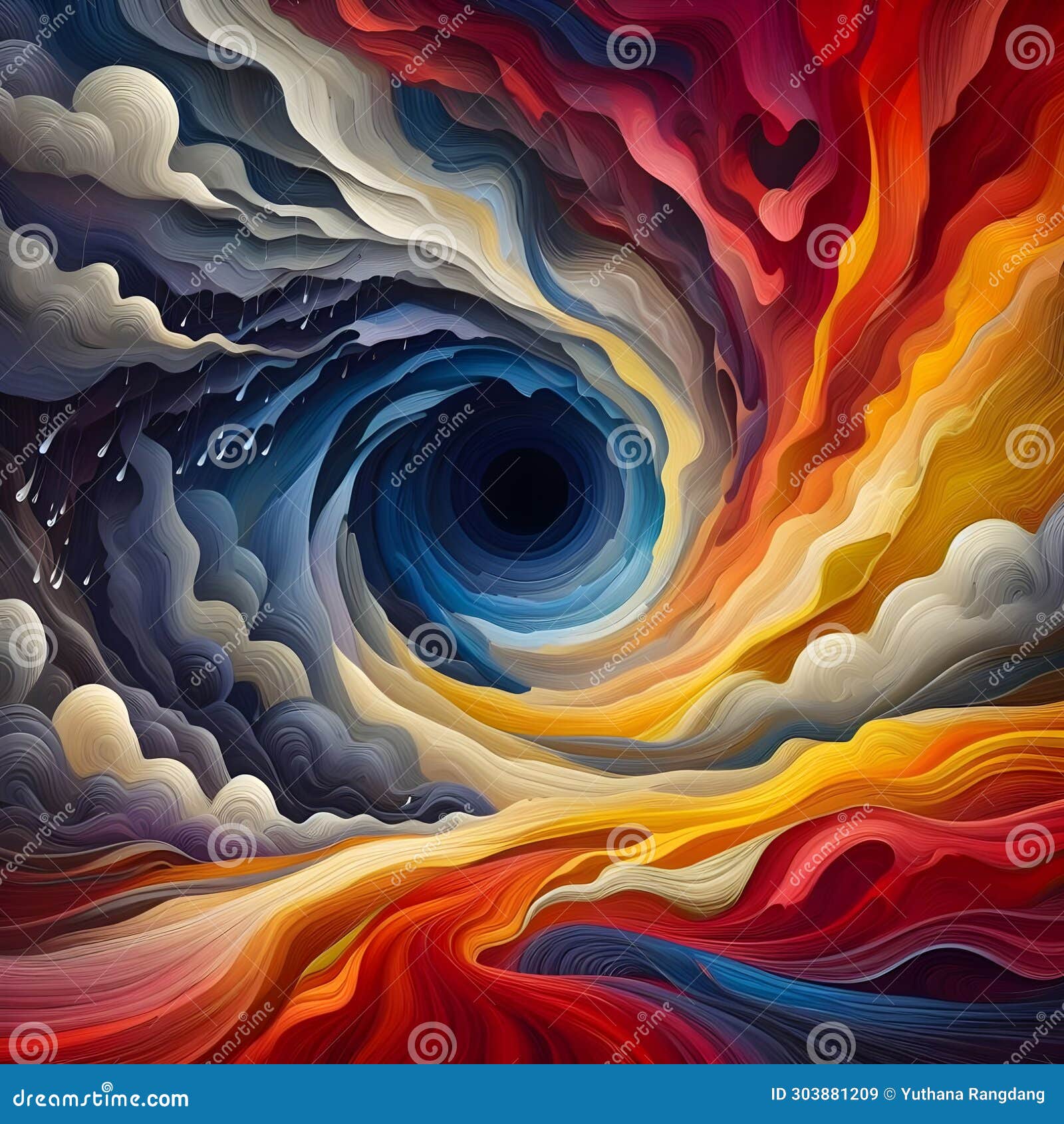Big Hole Strom Red Blue Yellow Stock Illustration Illustration Of