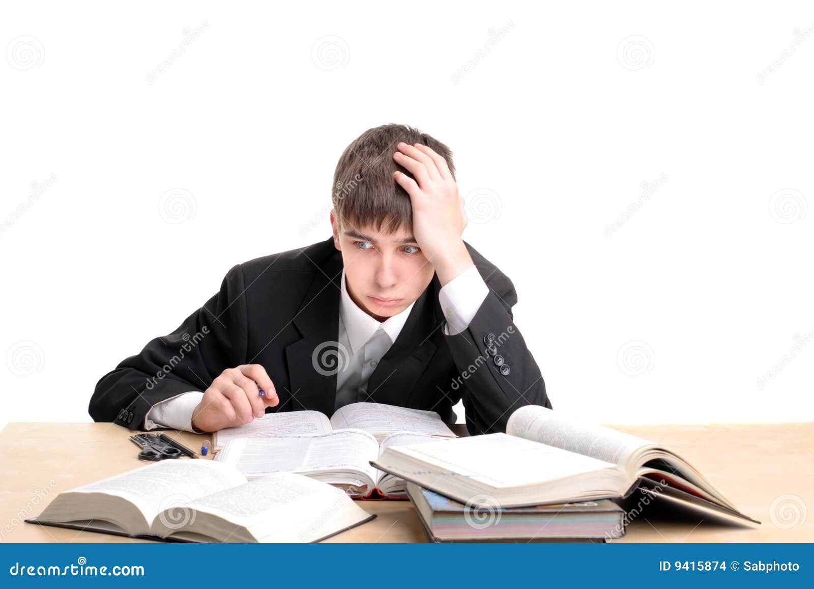 Big homework stock photo. Image of college, high, caucasian - 9415874