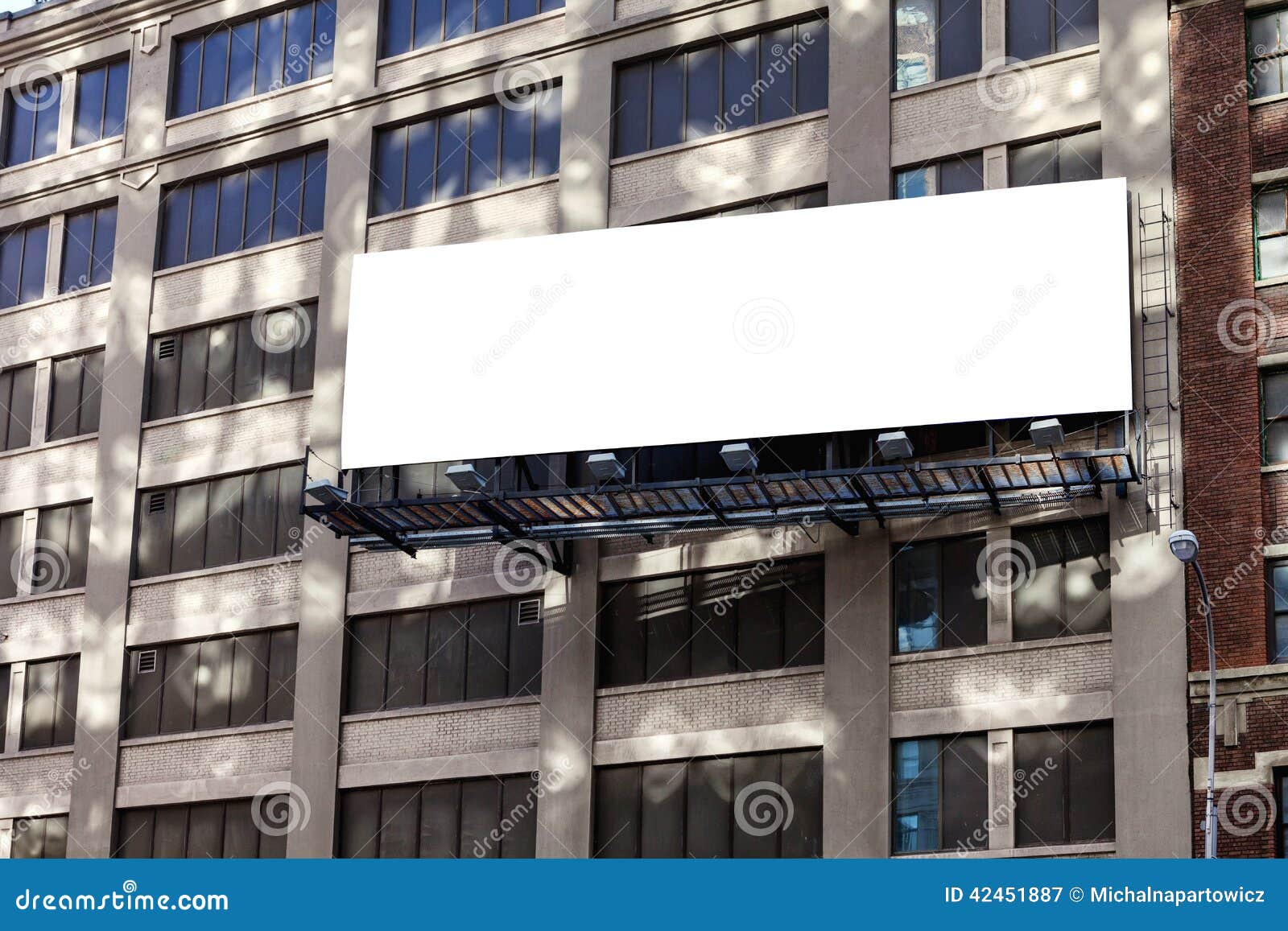 Big, Horizontal, Billboard on the Building Wall. Stock Image - Image of ...