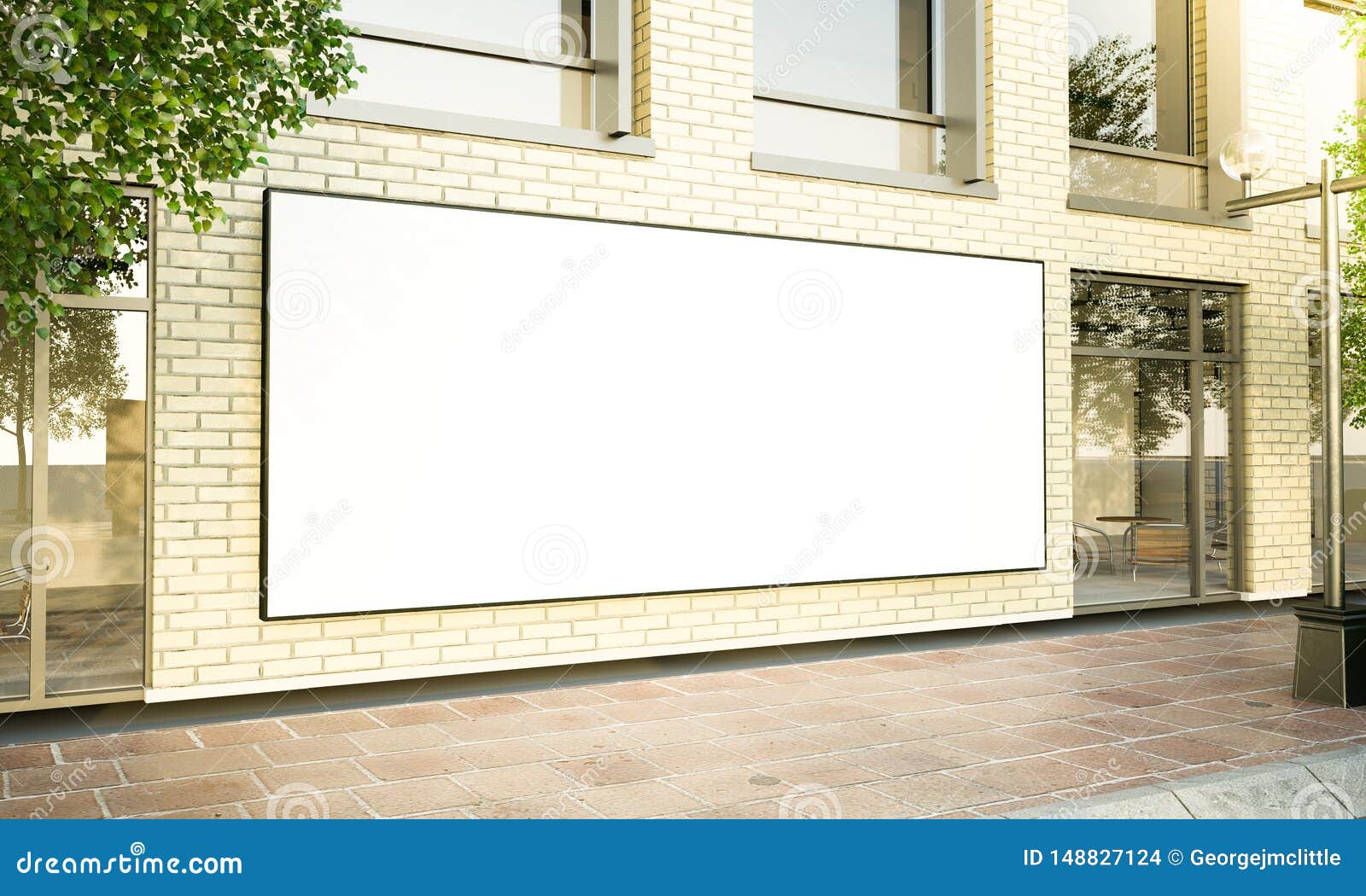 Big Horizontal Poster on the Street Stock Illustration - Illustration ...