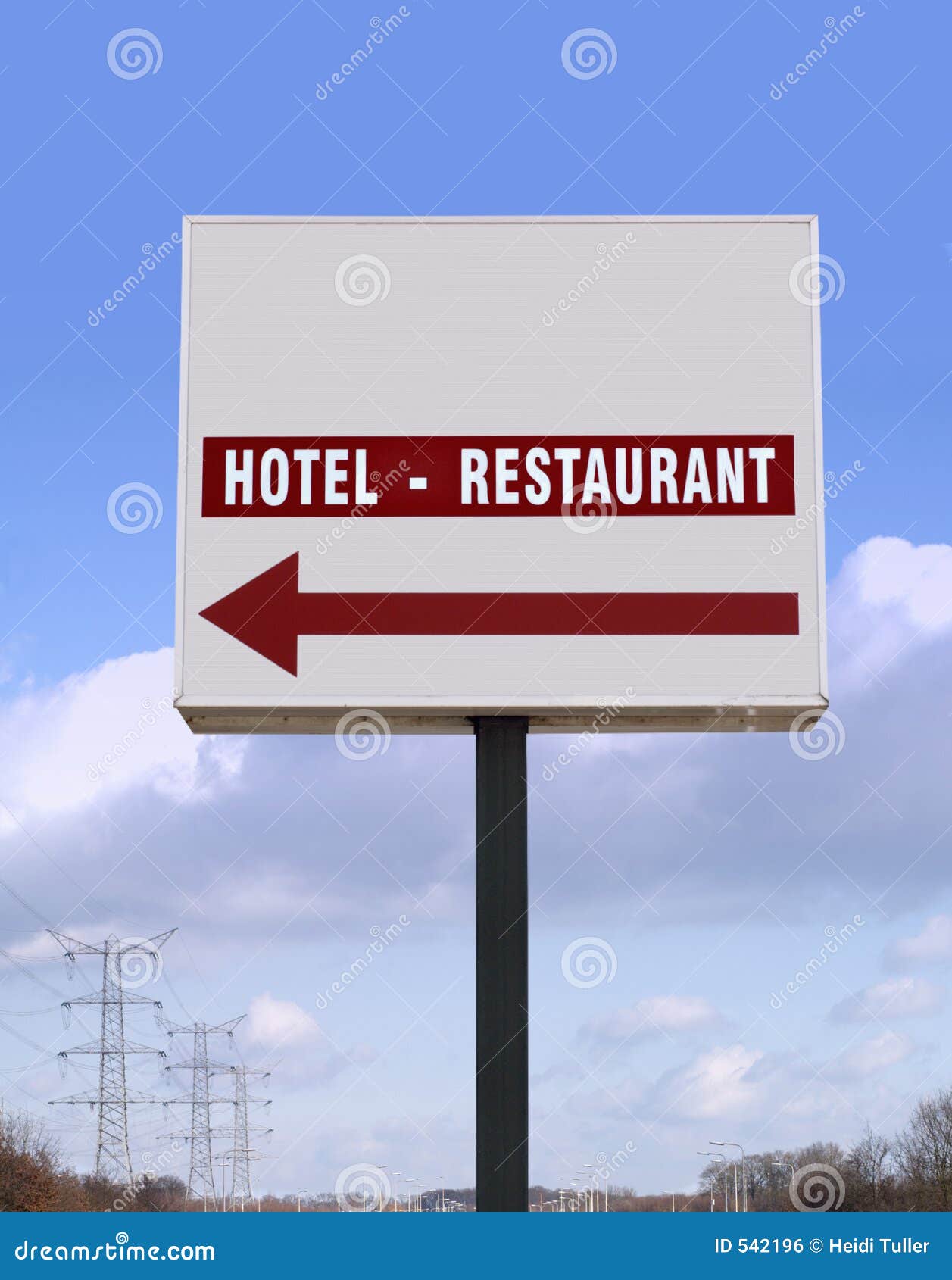 Big Hotel Restaurant Billboard Stock Photo - Image of business, clouds ...