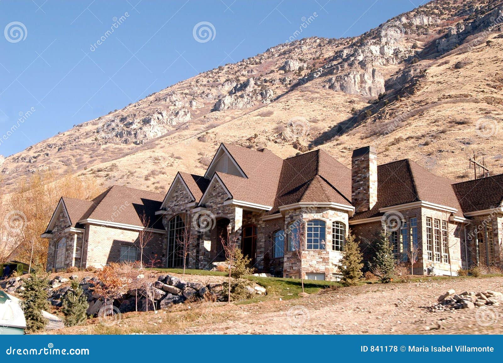 Big house stock photo. Image of garden, rock, green, landmark - 841178