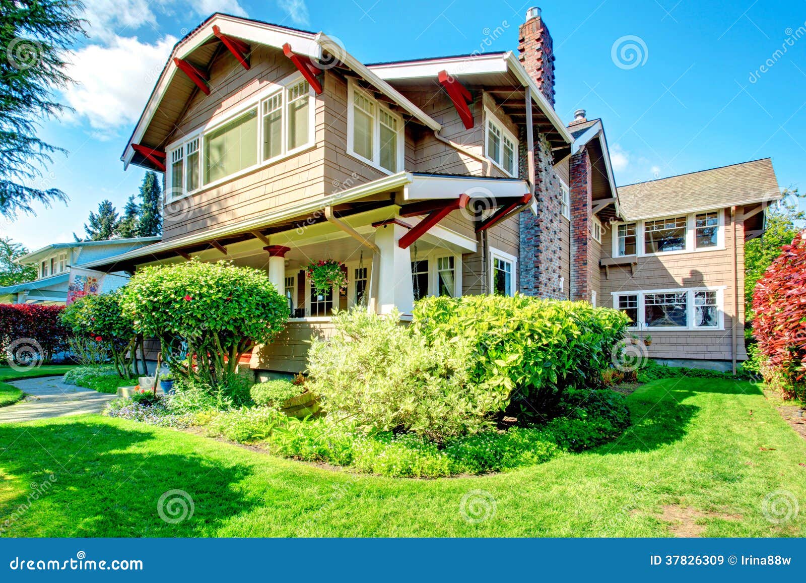Big House with Beautiful Curb Appeal Stock Image - Image of property ...
