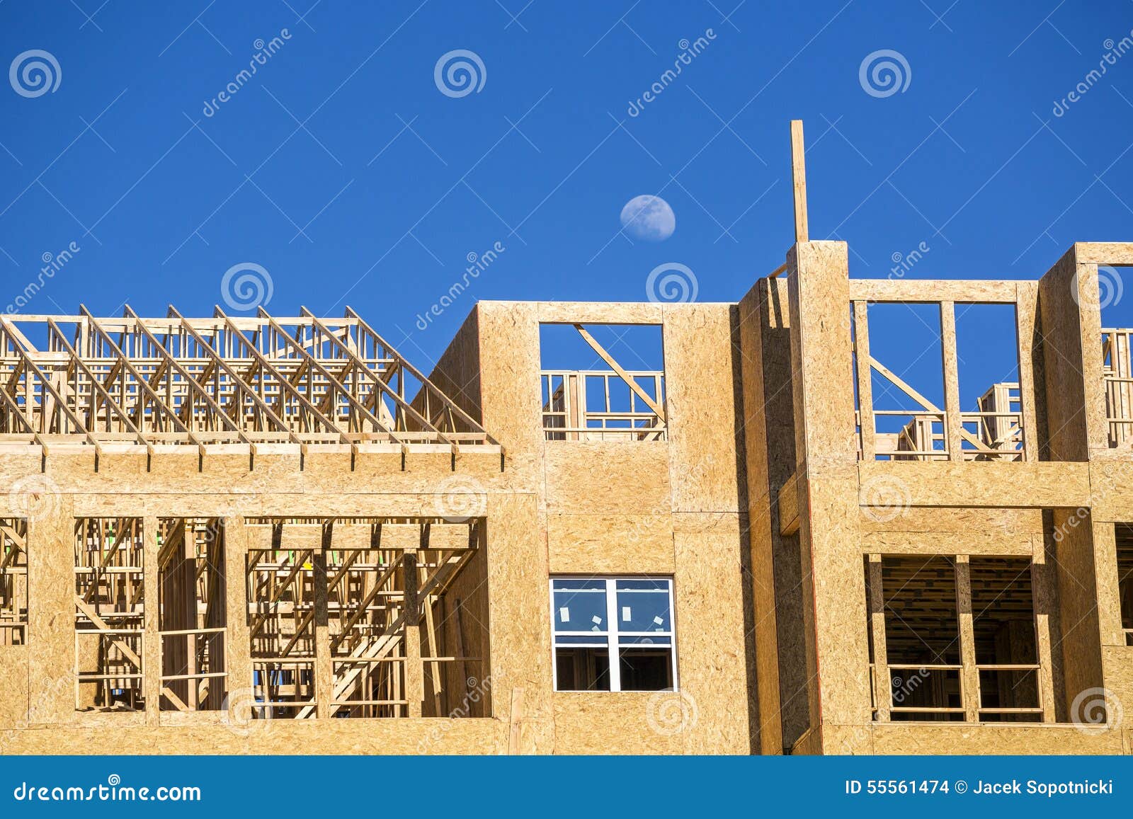 Big House Under Construction Stock Photo - Image of site, moon: 55561474