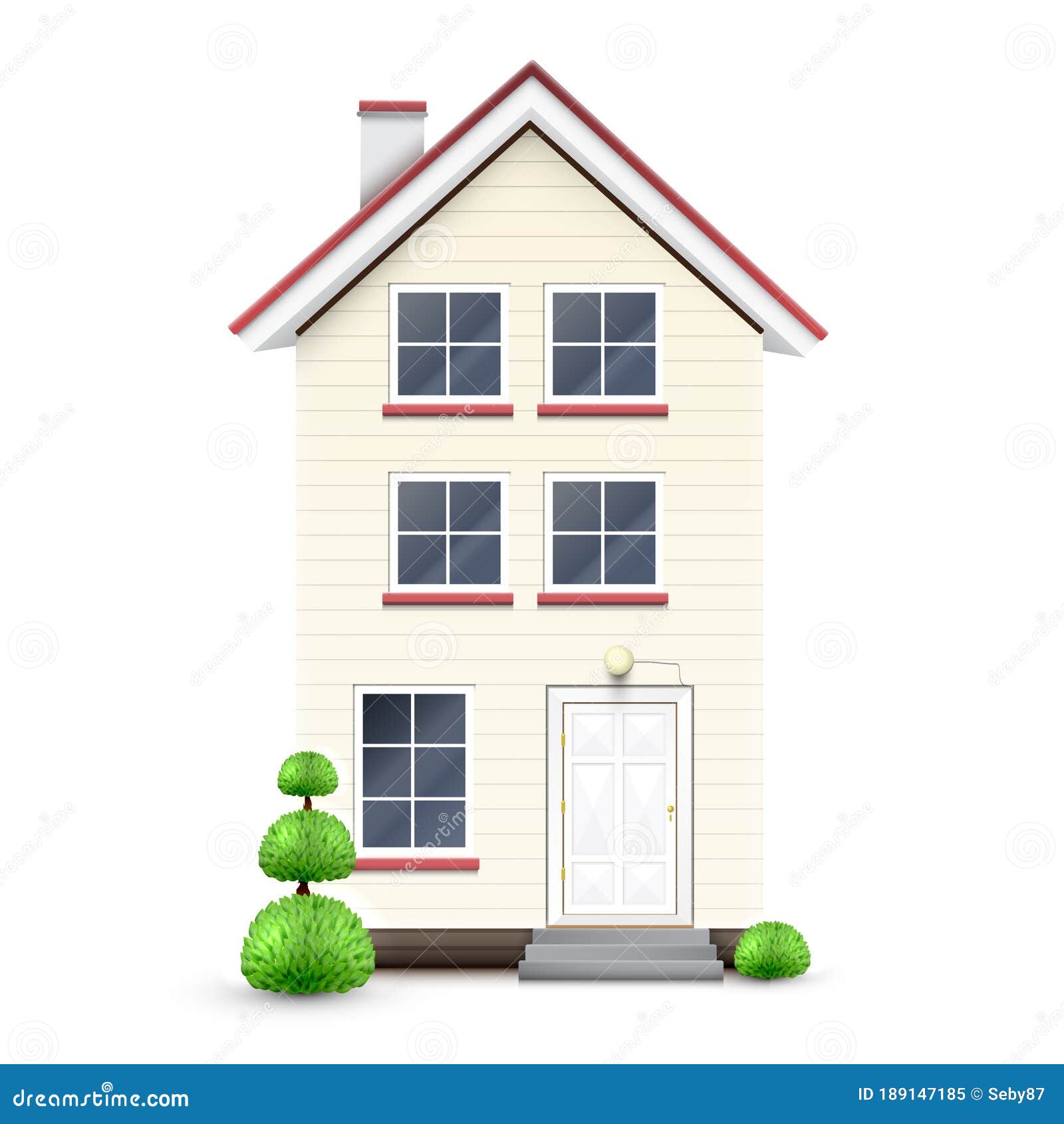 Big house, vector stock vector. Illustration of modern - 189147185