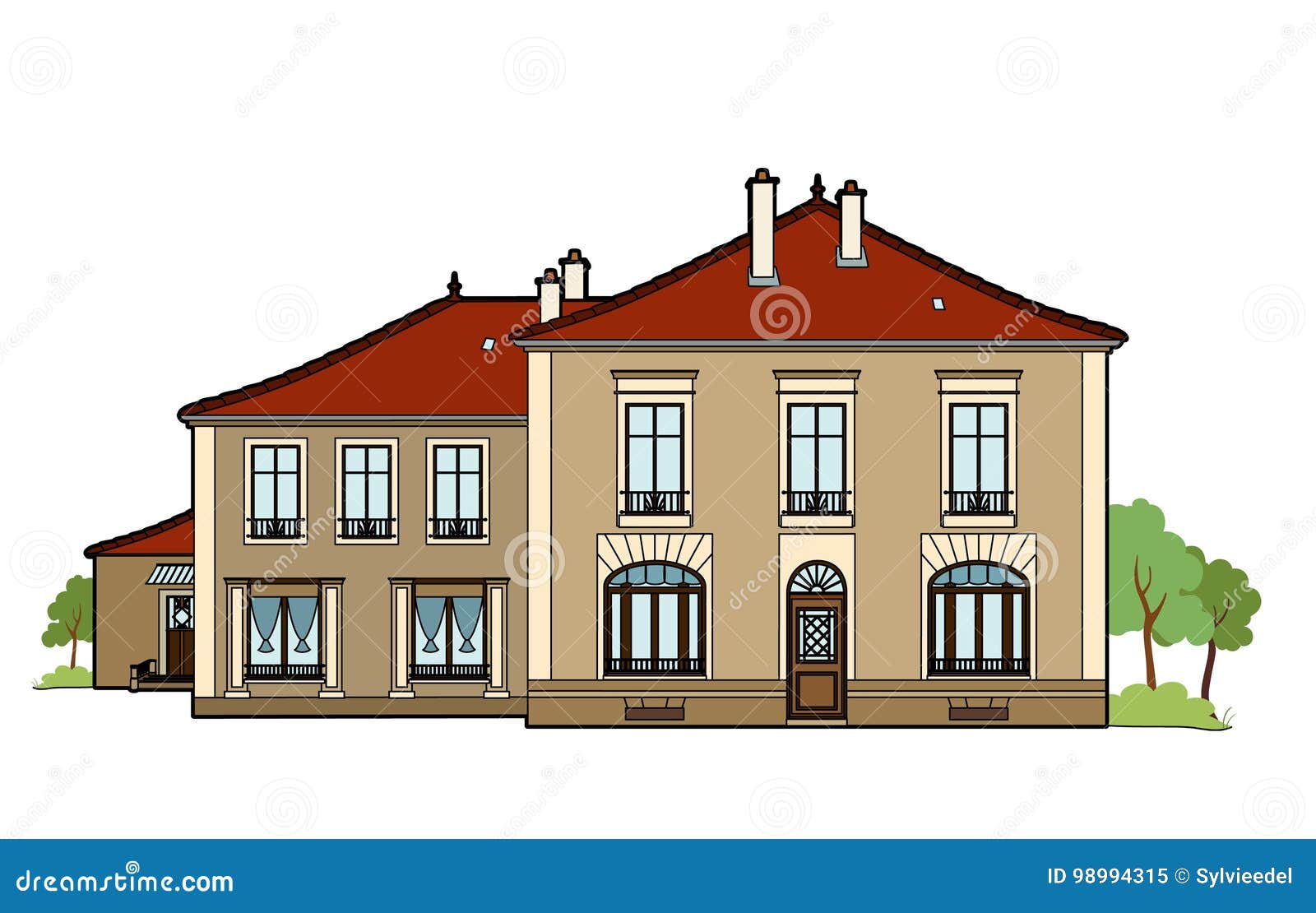 Big house stock vector. Illustration of structure, home - 98994315